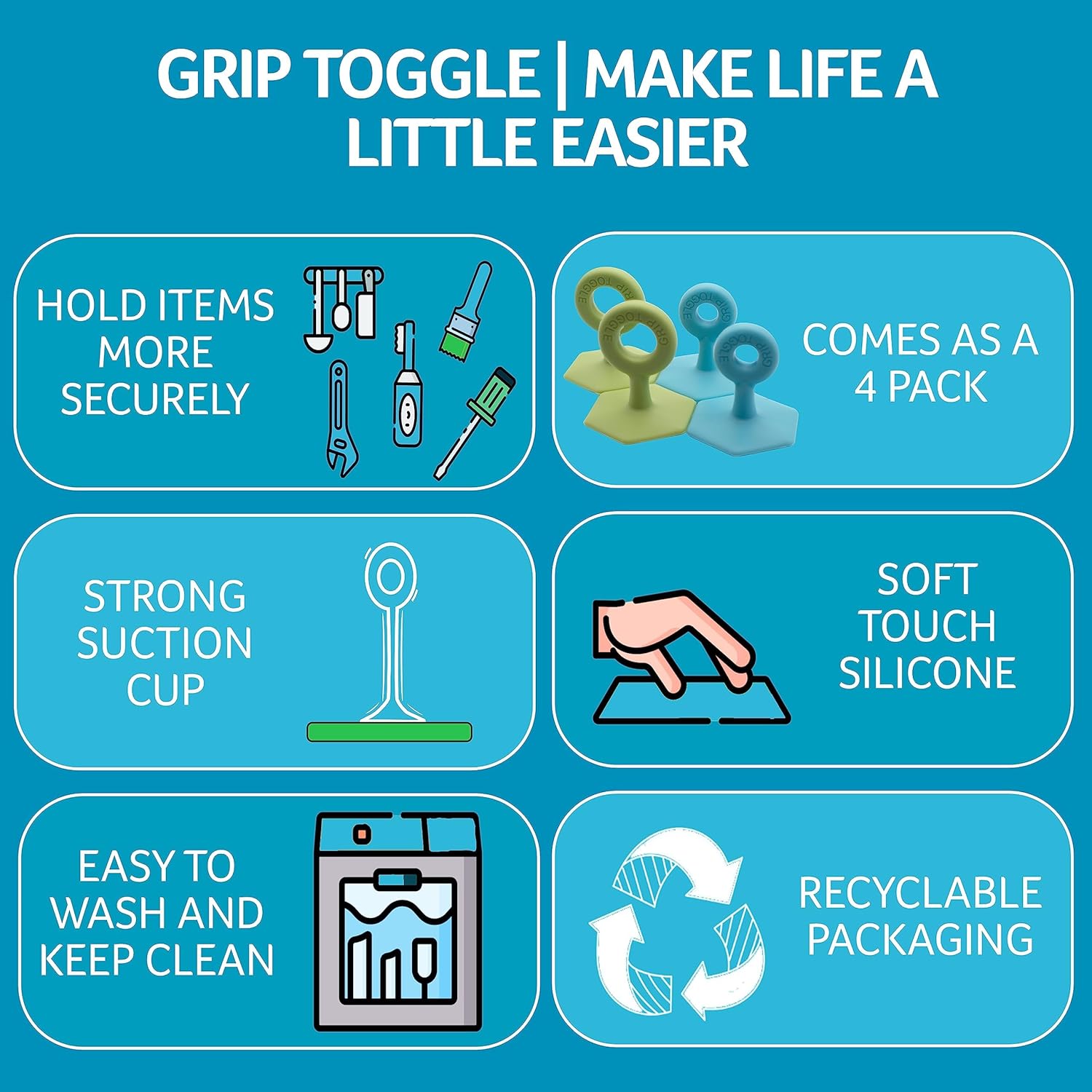 Grip Toggle - Ayuda para Discapacidad para Capacidad Limitada de Mano ...