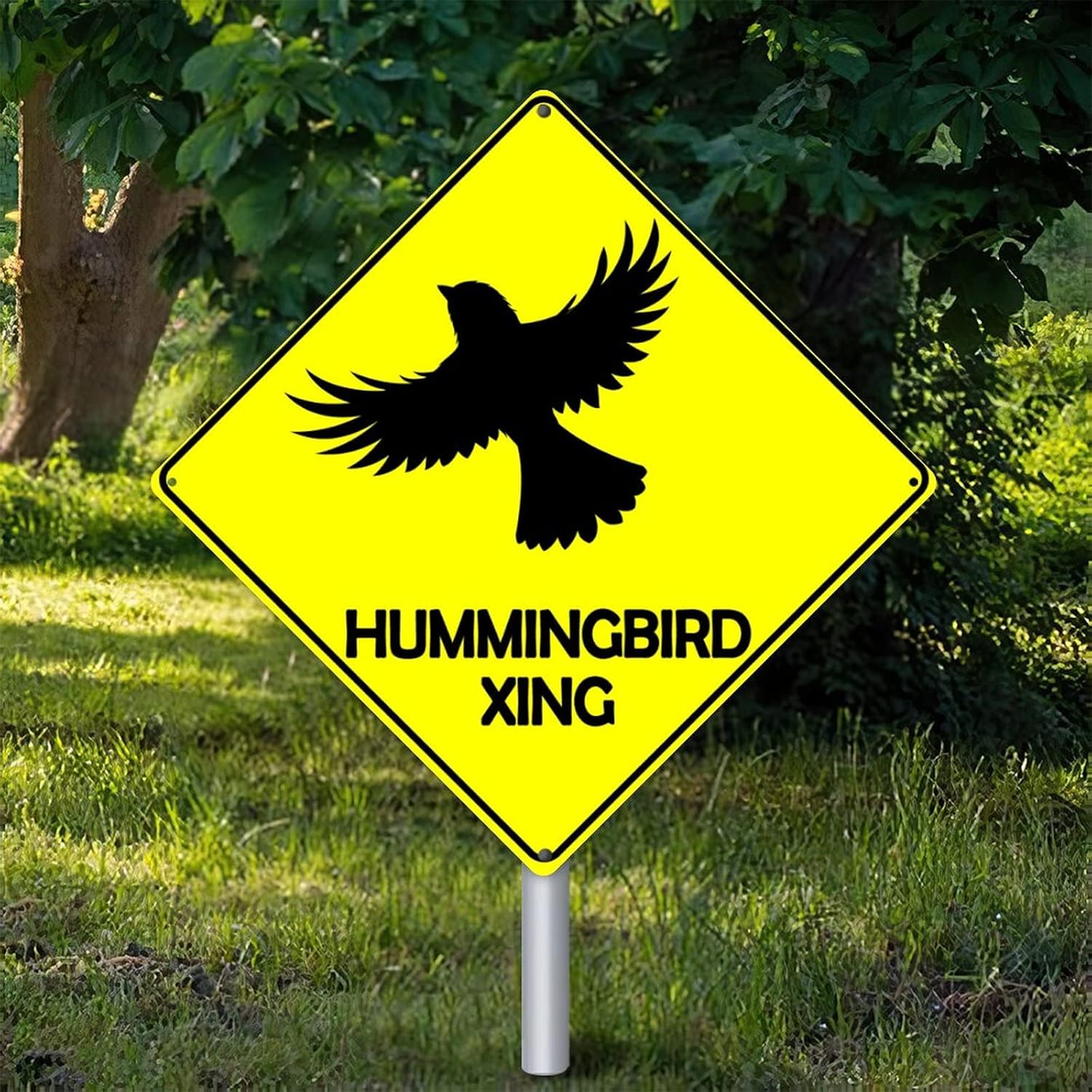 Amazon.com : Metal Sign Plaque Hummingbird Xing Hummingbird Crossing ...