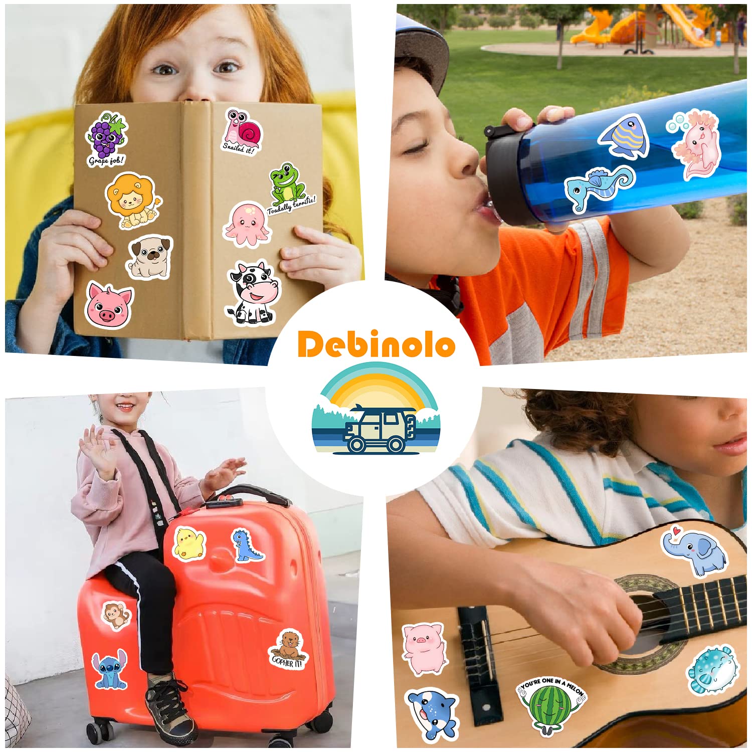 Snapklik.com : 220 Pcs Stickers For Kids, Cute Animal Themed Rewards ...