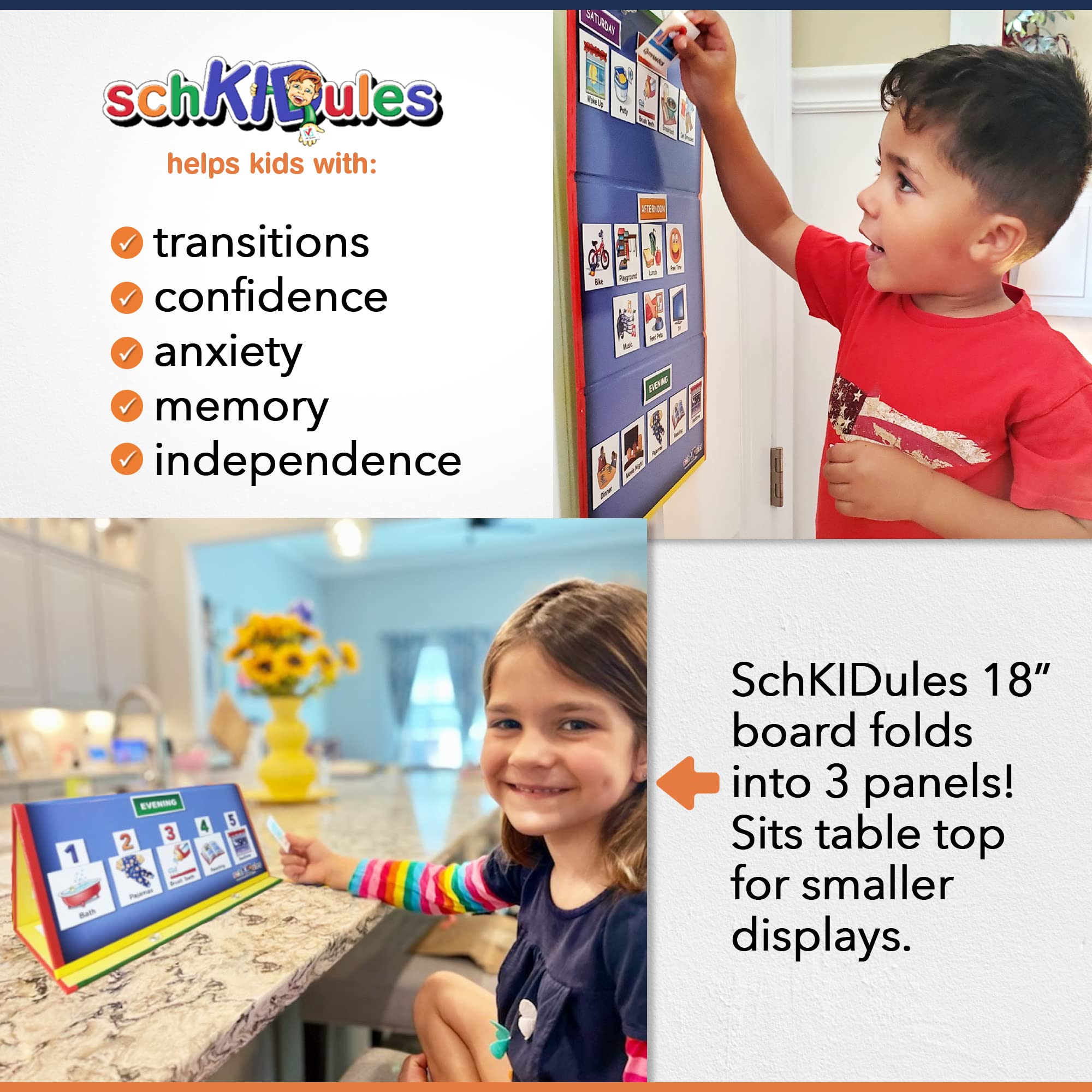 SchKIDules Visual Schedule for Kids Home Bundle: Daily Calendar and ...
