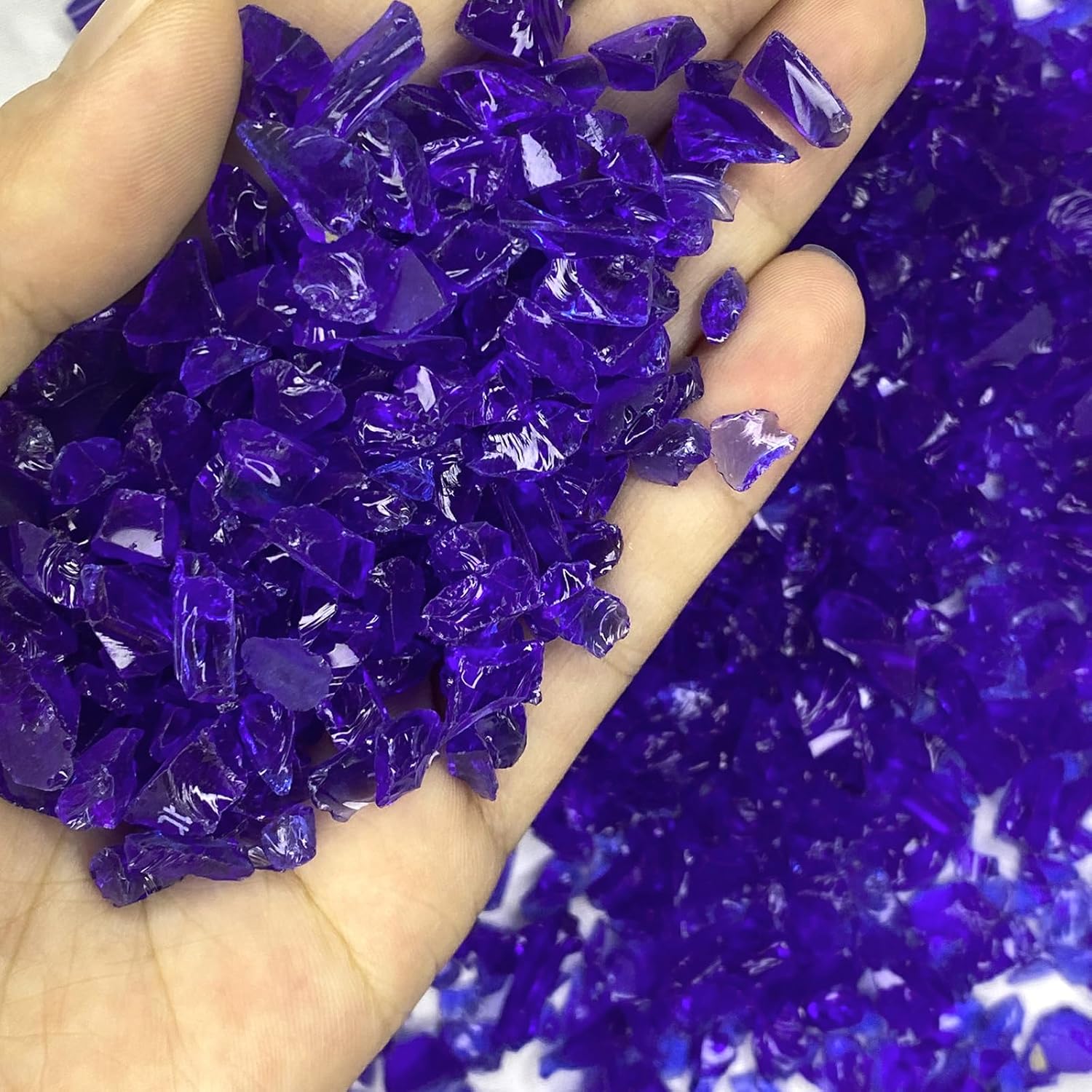 Amazon.com : Jeejunye 2lb Curshed Resin Glass Cobalt Blue Glass Decor ...