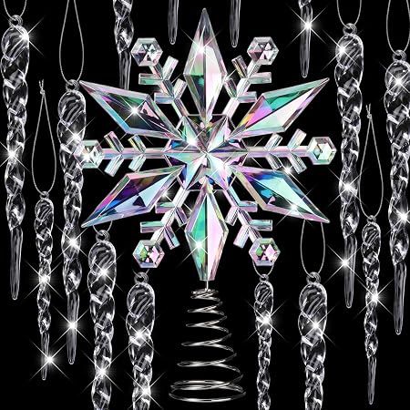 Amazon.com: Gejoy 37 Pcs Crystal Christmas Tree Ornaments - Christmas ...