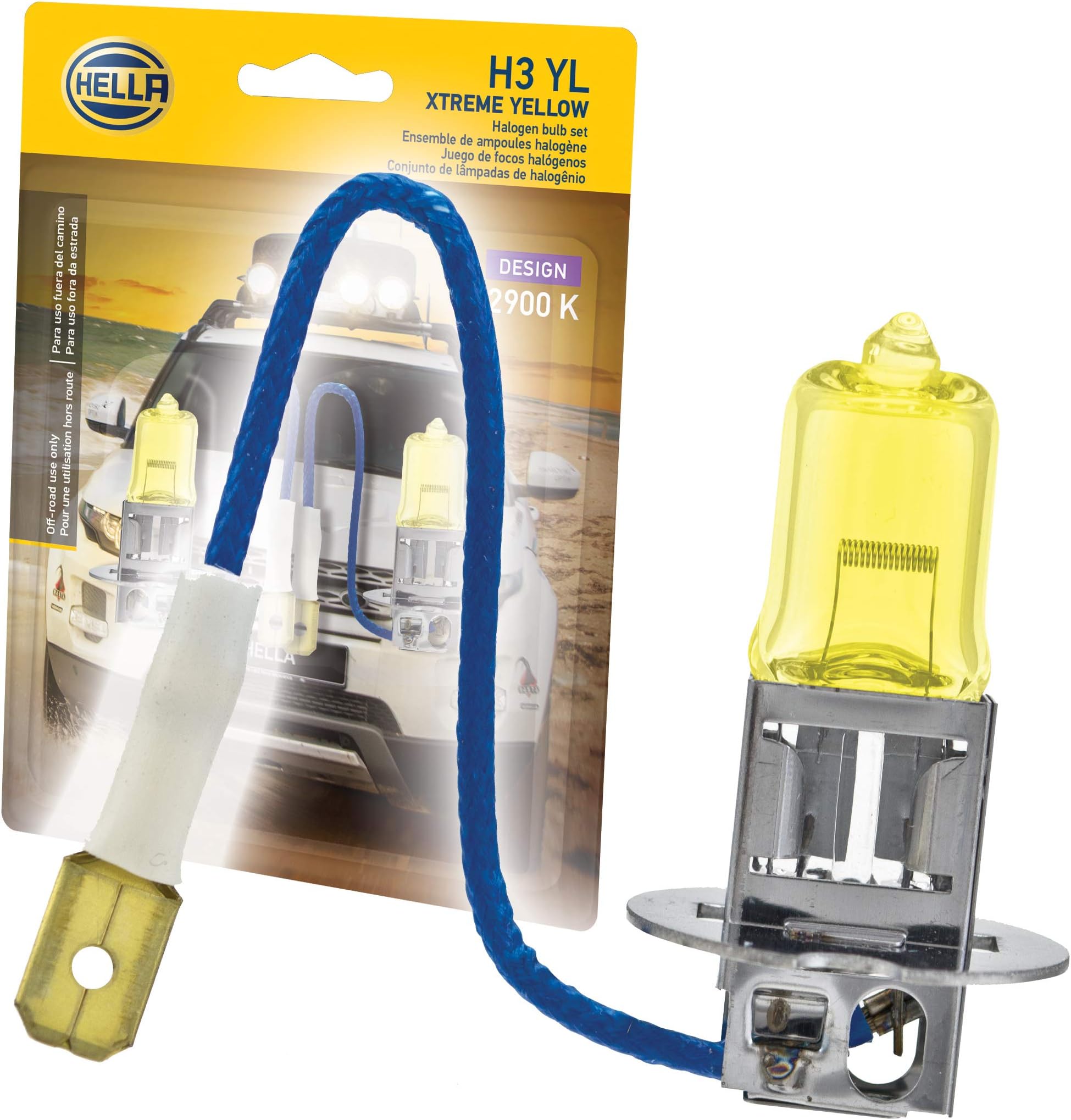 Amazon.com: HELLA H3 YL Twin Blister Xtreme Yellow Bulb (12V 55W), 2 ...