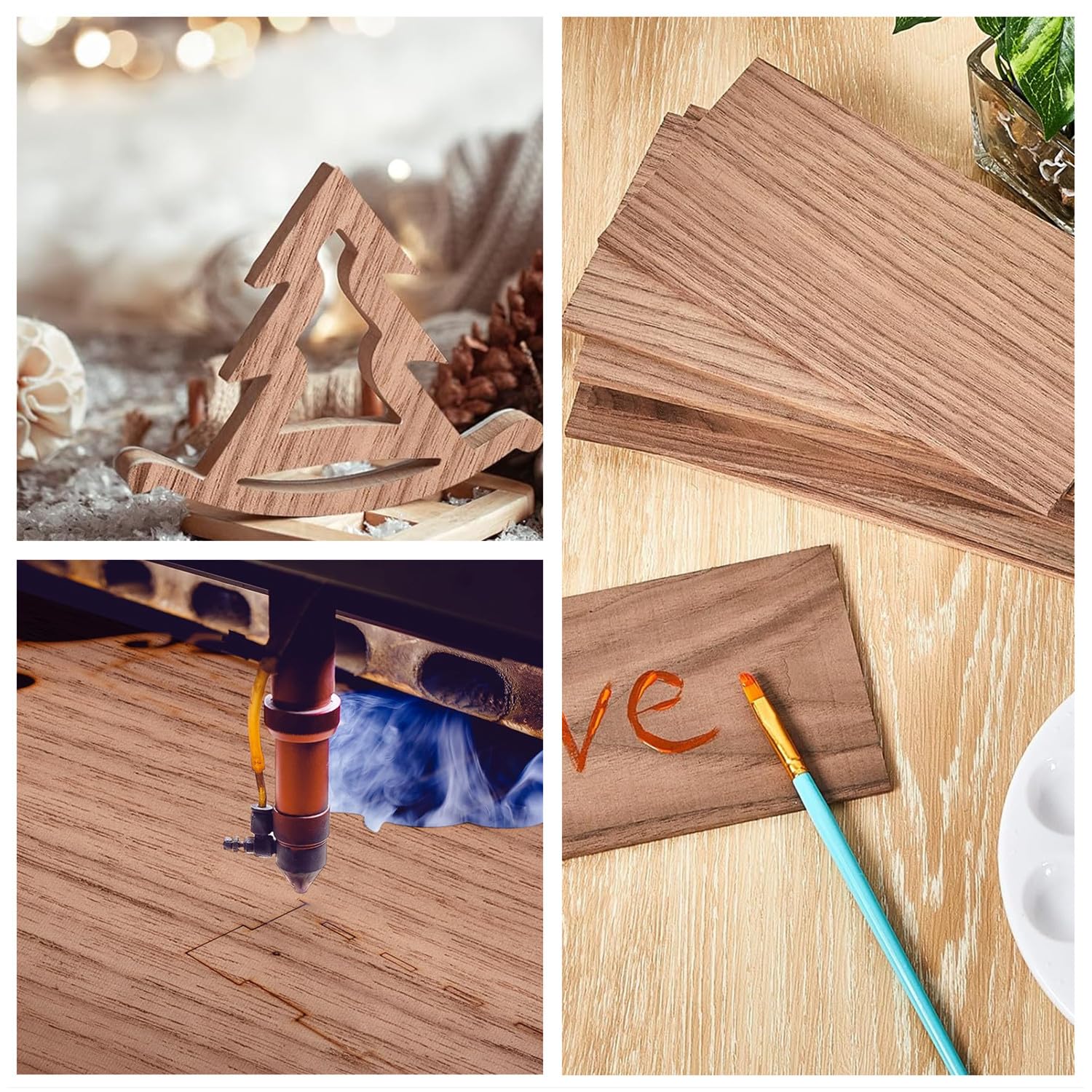 Snapklik.com : 12 Pieces Of Walnut Thin Plywood Sheets, 8" X 4" X 2/5 ...