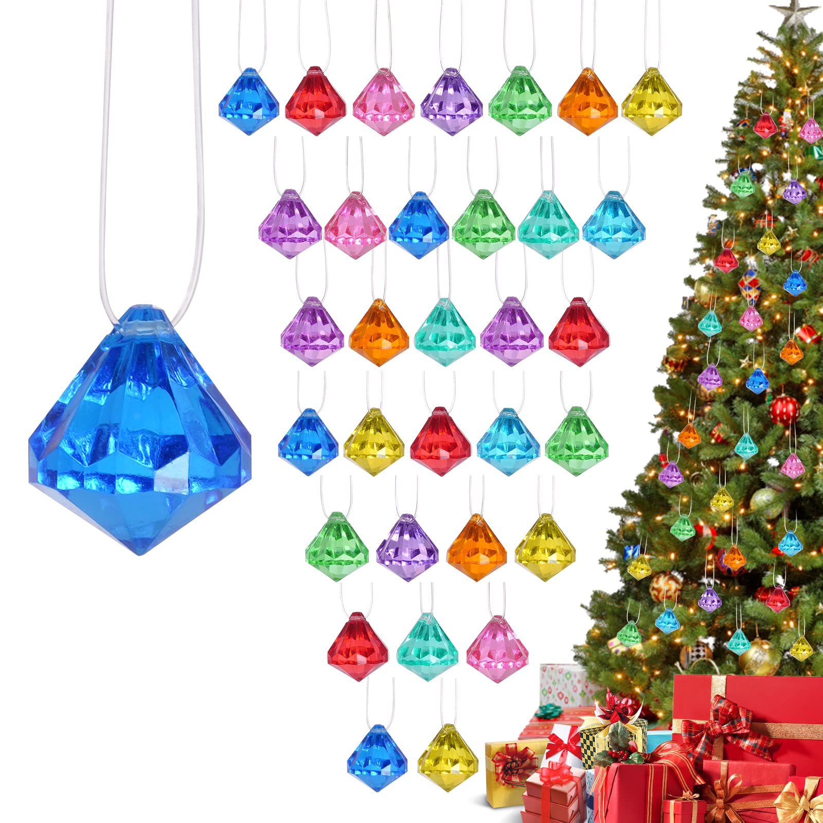 Amazon.com: 60PCS Acrylic Crystal Ball Christmas Tree Ornaments ...