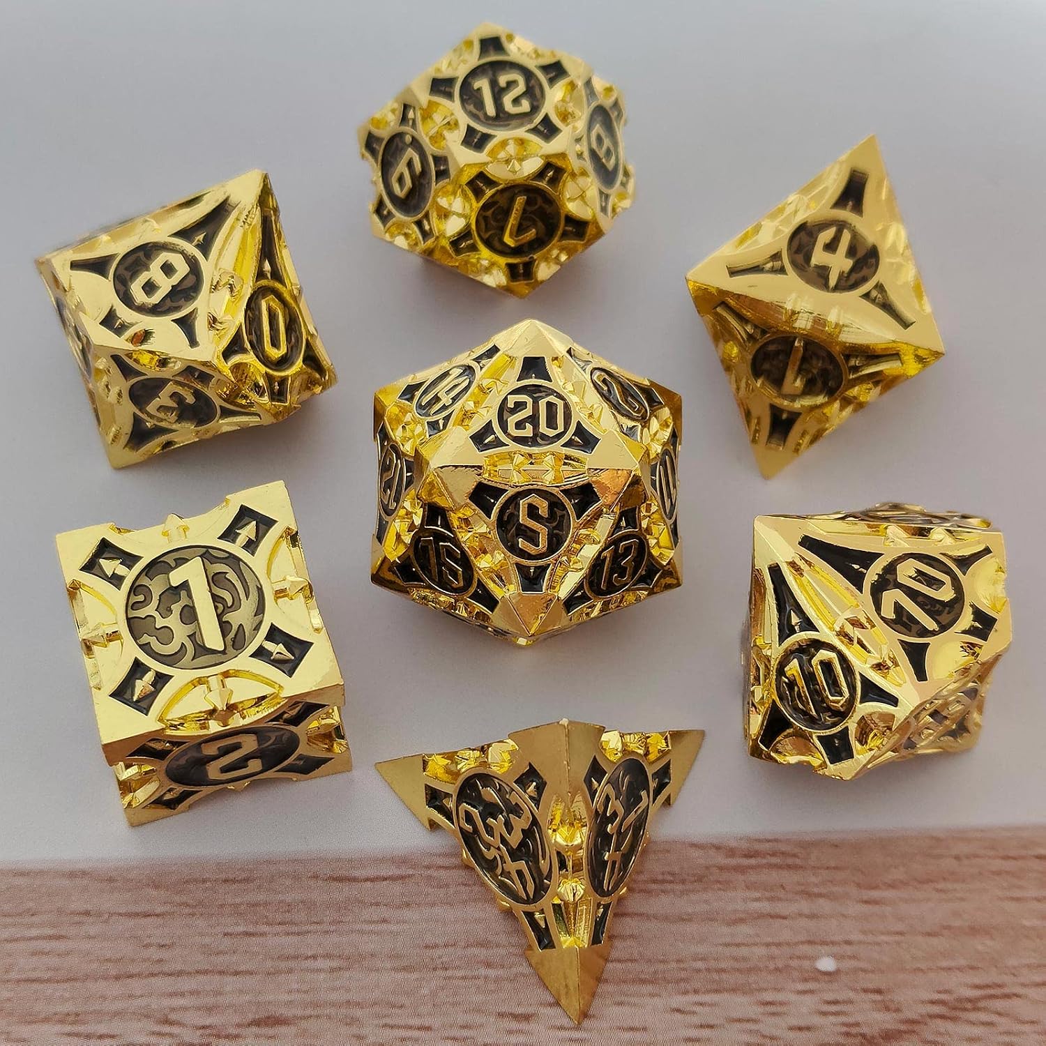 Juego de dados de metal DND Dados poliédricos D&D 7Set para DND ...