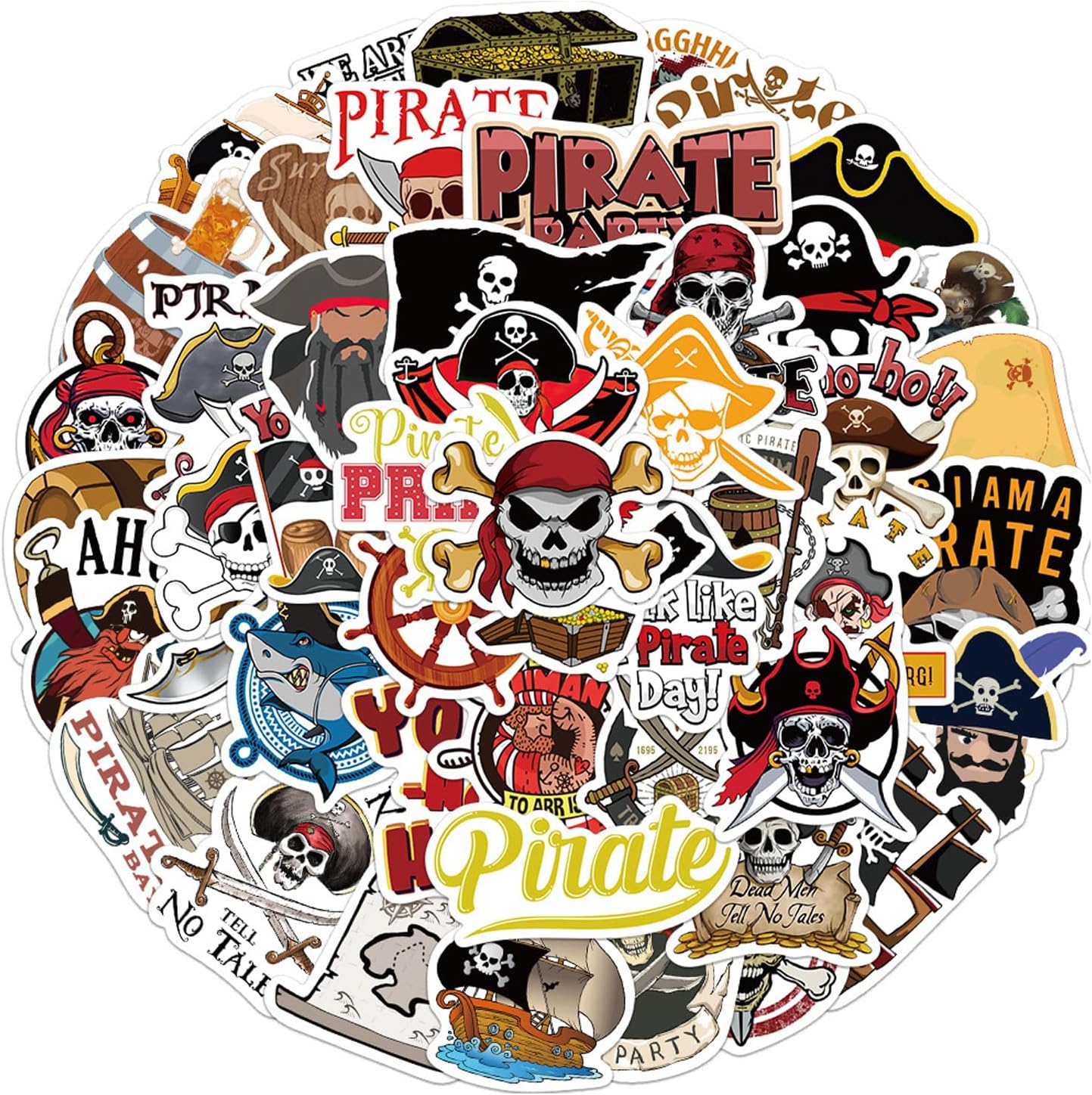 Amazon.com: Vinpartsden 50 PCS Pirates Graffiti Stickers, Cartoon ...