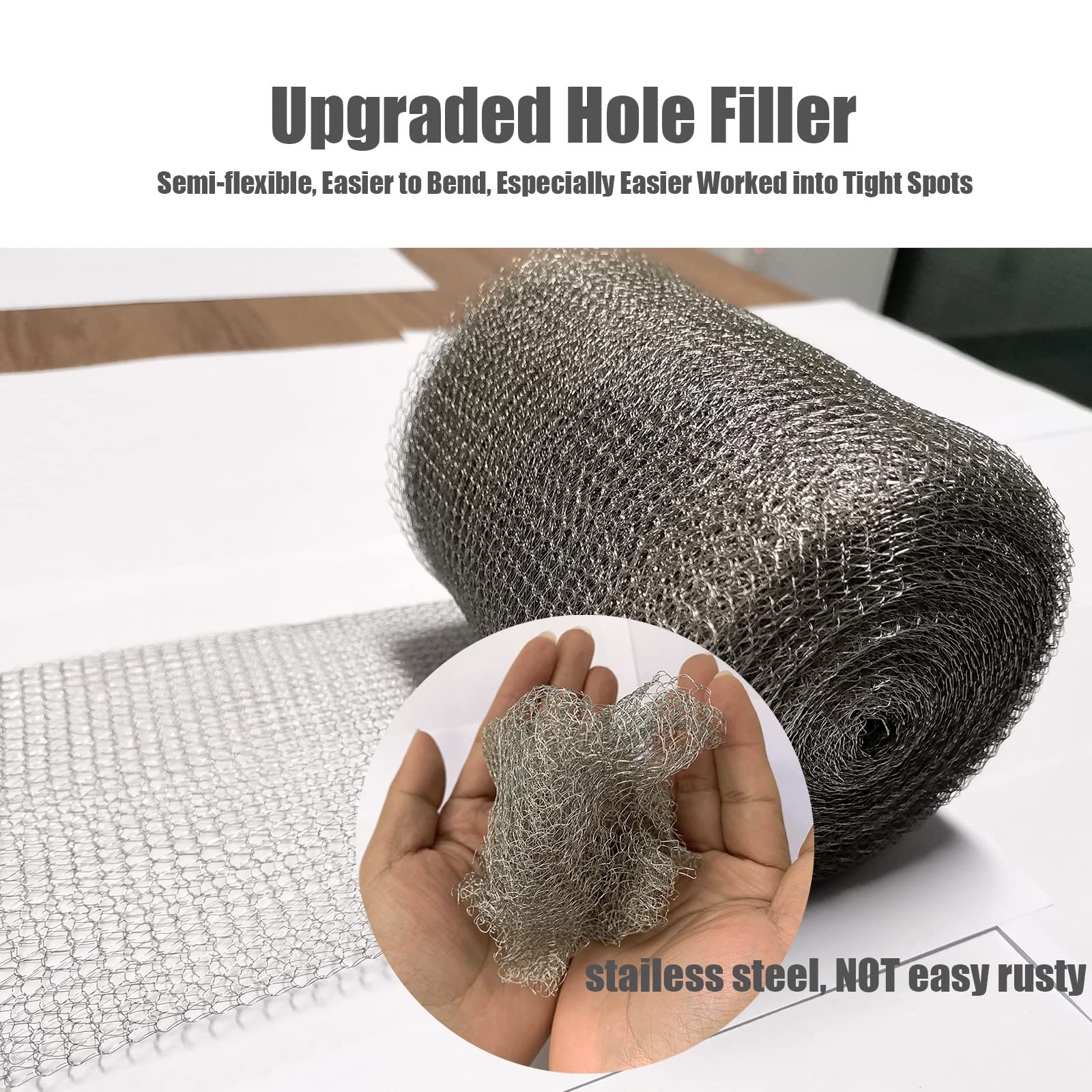 Snapklik.com : Upgraded 5 X 50 Ft Wire Mesh Hole Fill Fabric, Stainless ...