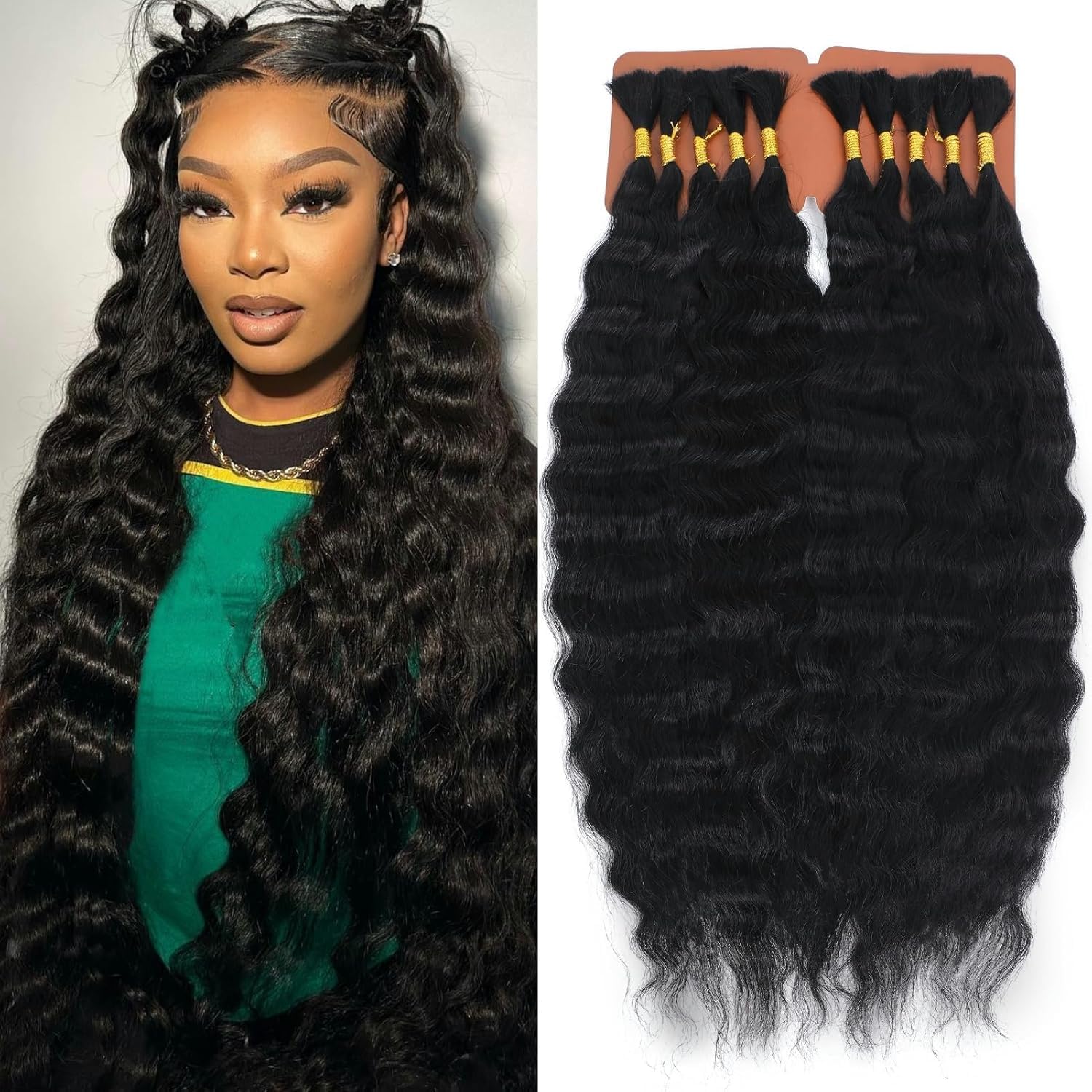 Amazon.com : Human Braiding Hair For Boho Braids Pre-Divided Super Wave ...