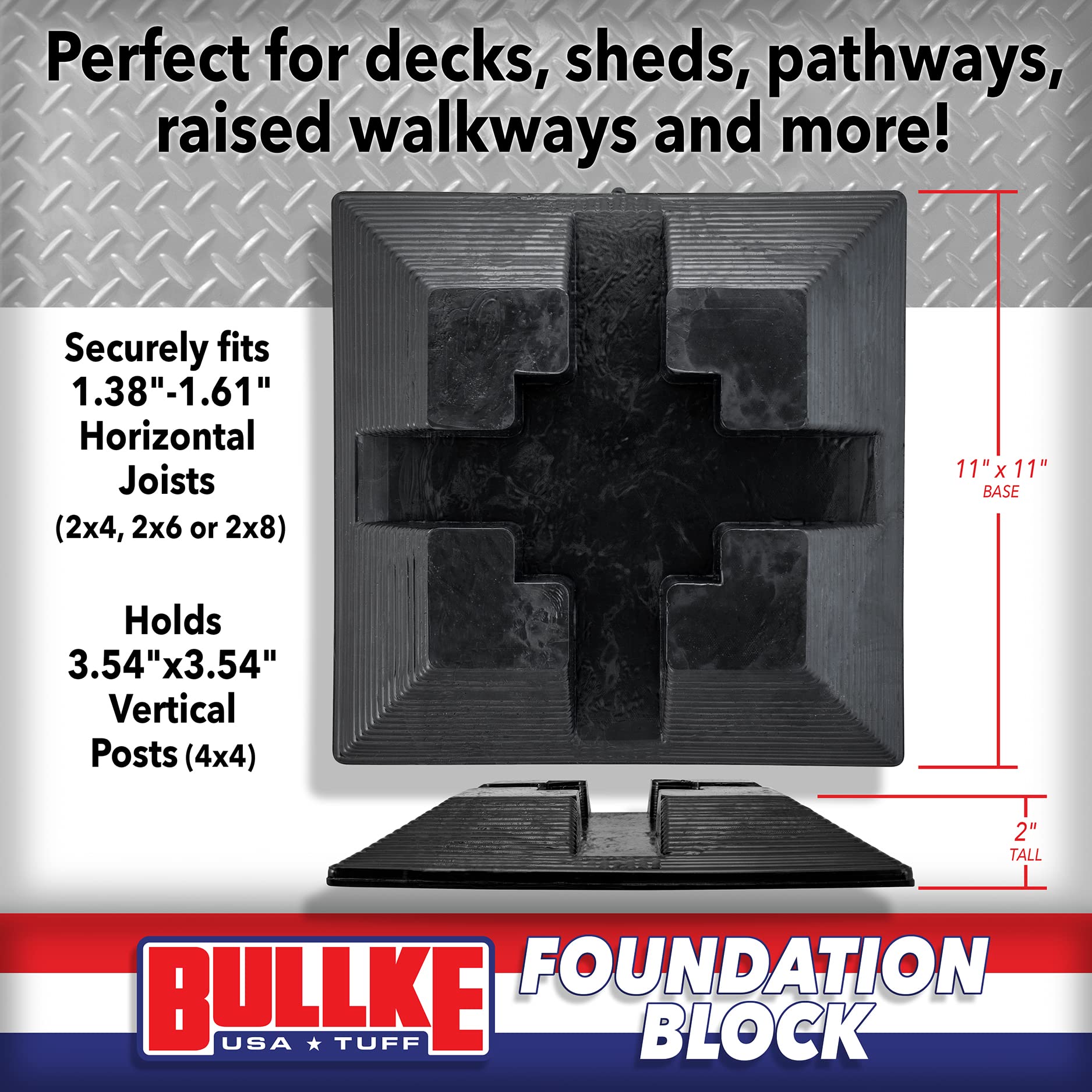 Snapklik.com : 2 Pack BULLKE Foundation Block Deck Support Handi Block ...