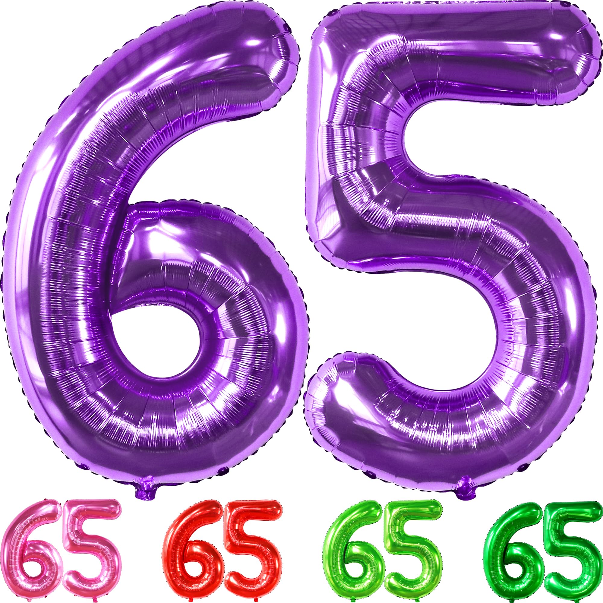 Amazon.com: KatchOn, Giant Purple 65 Balloon Number - 40 Inch | 65 Year ...