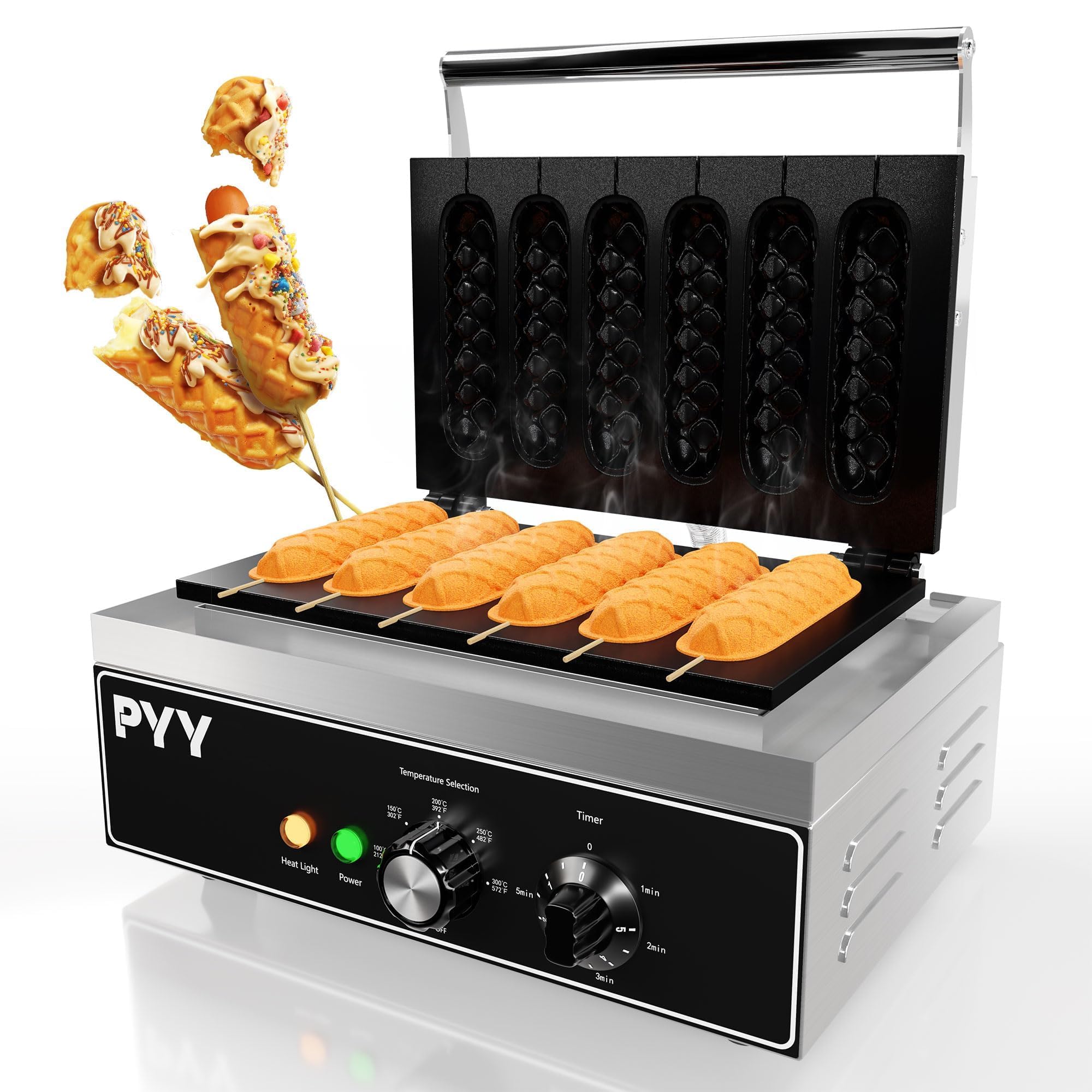 PYY Corn Dog Maker Machine, Waffle Dog Maker, Waffle Stick Maker ...