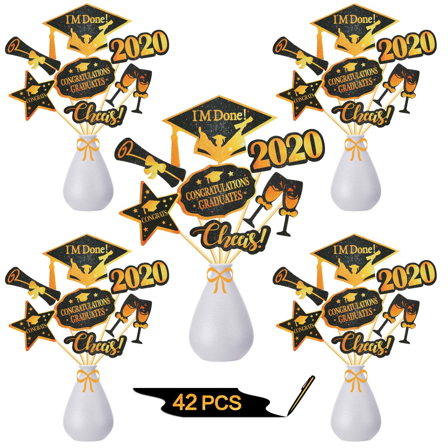 Buy 42 Pieces 2020 Graduation Cupcake Toppers Class of 2020 Graduation ...