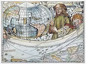 Amerigo Vespucci (1454-1512) Ndetail From Map Of The World And Account ...