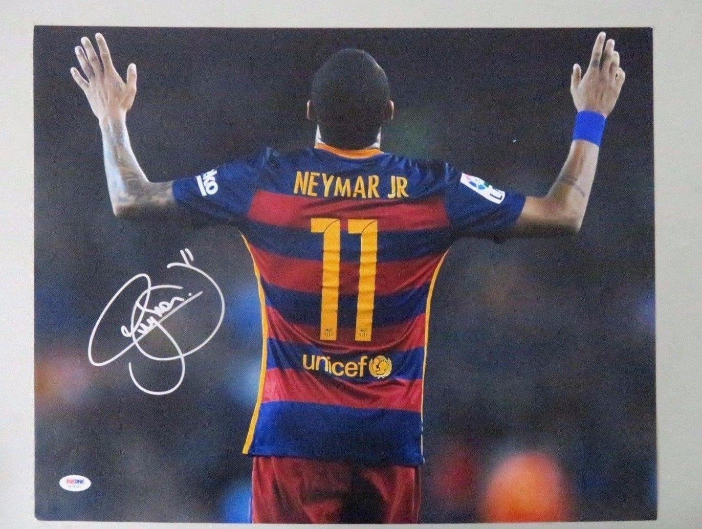 Neymar Autographed Picture - 53009 16x20 STICKER ONLY - PSA/DNA ...