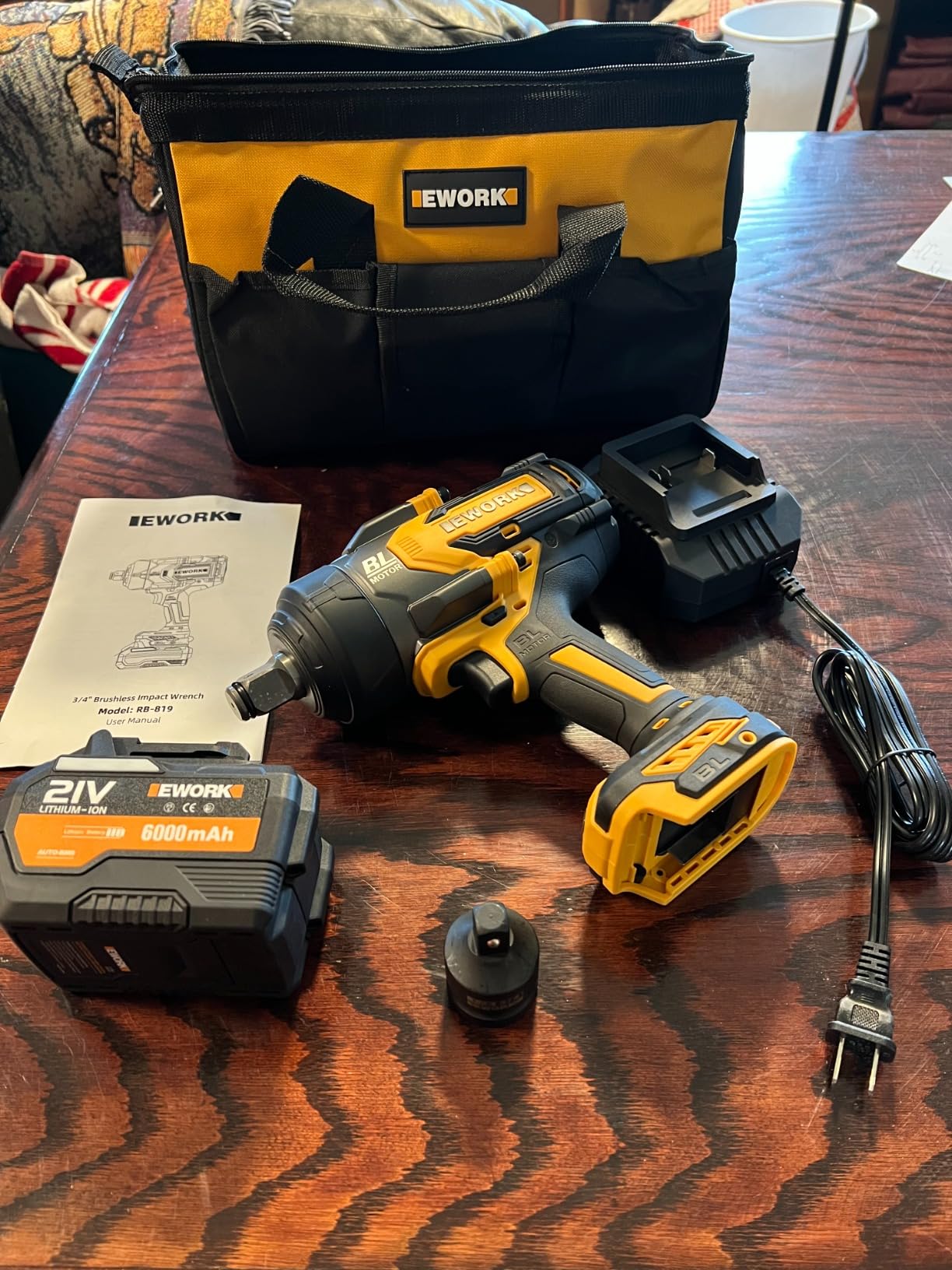 $22/mo - Finance EWORK Cordless Impact Wrench 21V Brushless Compact 1/2 ...