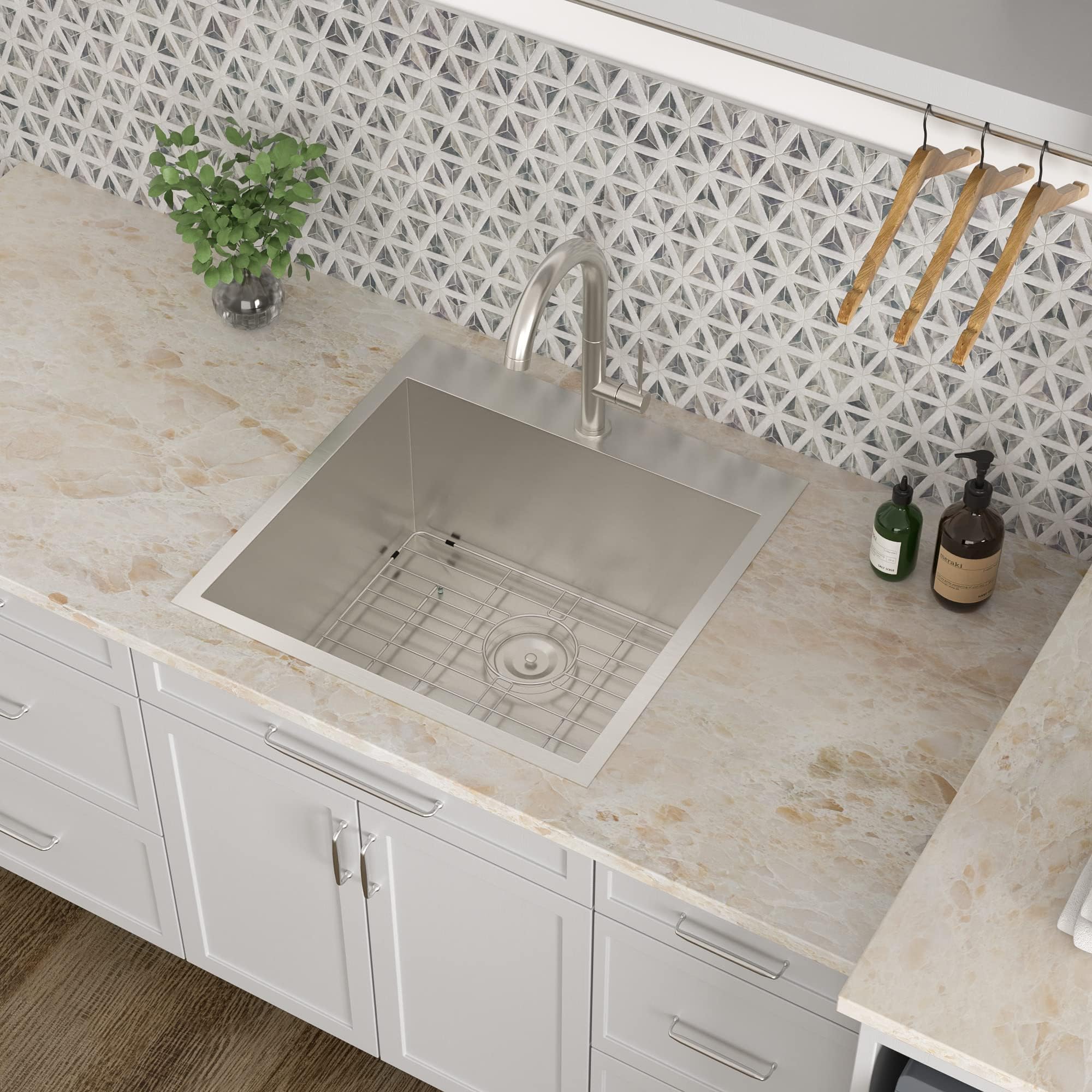 Snapklik.com : Kichae Drop In Laundry Sink - 22x22x12 Kitchen Sink Drop ...