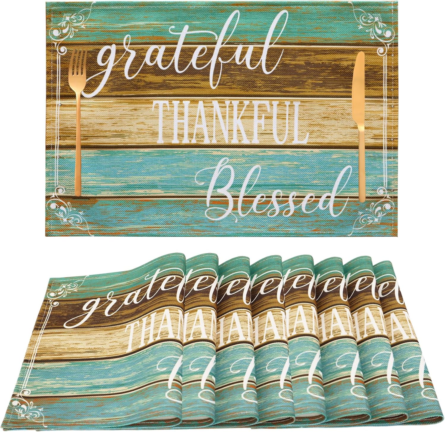 Amazon.com: Kerton Stork Farmhouse Table Placemats Set of 8 Place Mats ...