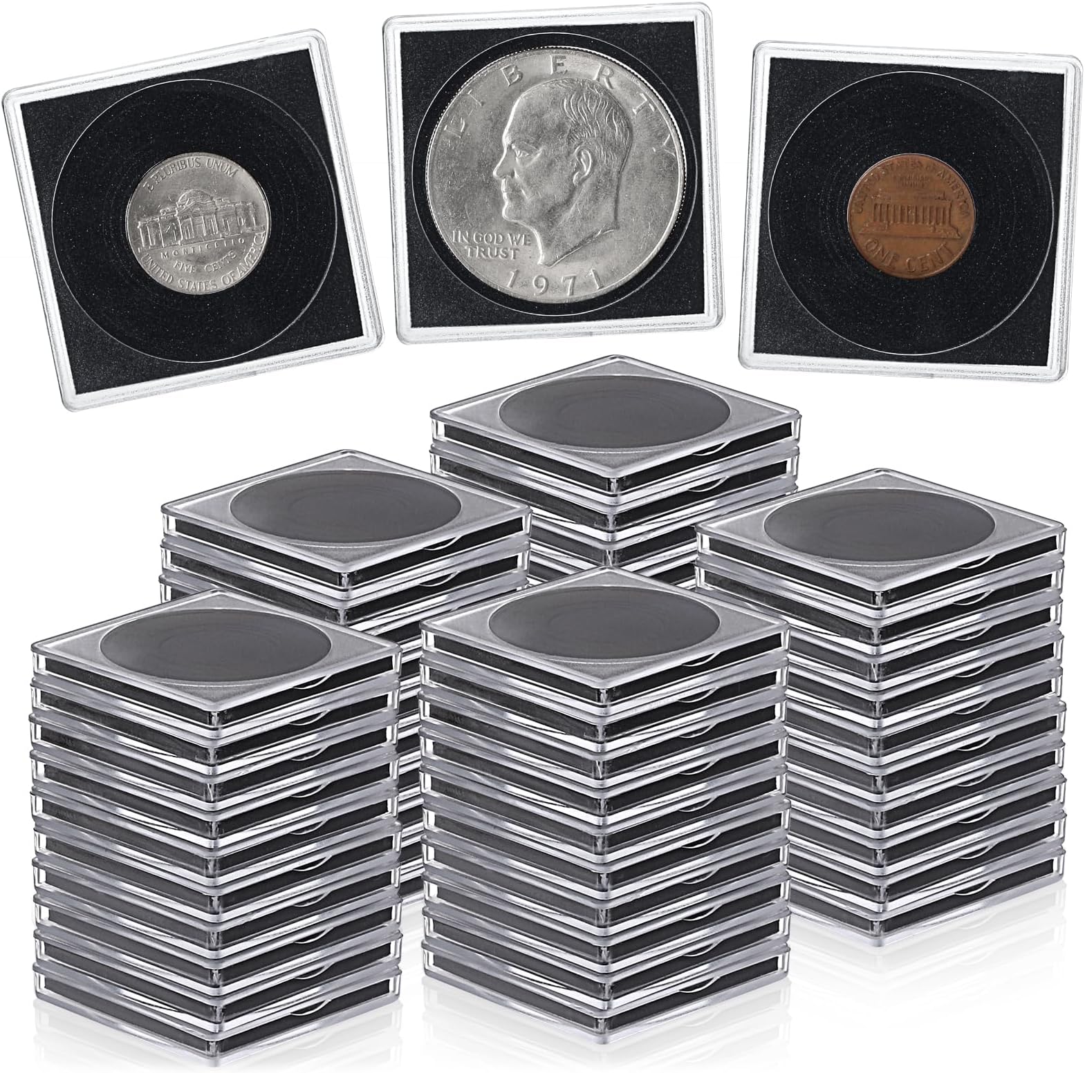 Amazon.com : Hipiwe 50Pcs Coin Cases Coin Snap Holder for Coin ...