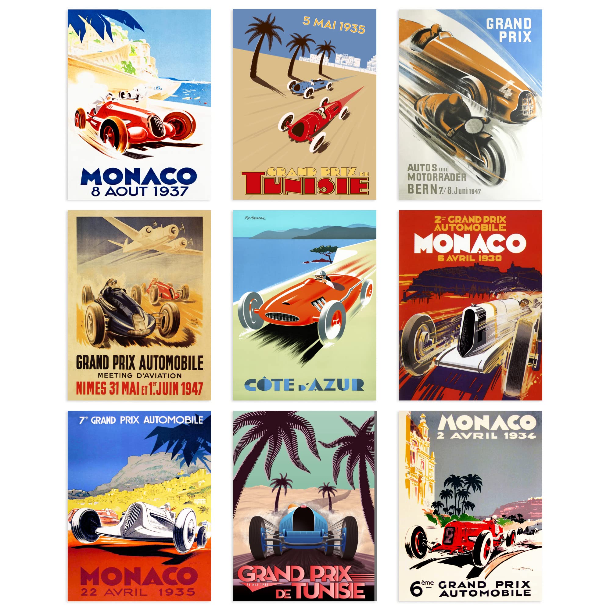 Amazon.com: Artery8 Collection Of Vintage Grand Prix Adverts Monaco Set ...
