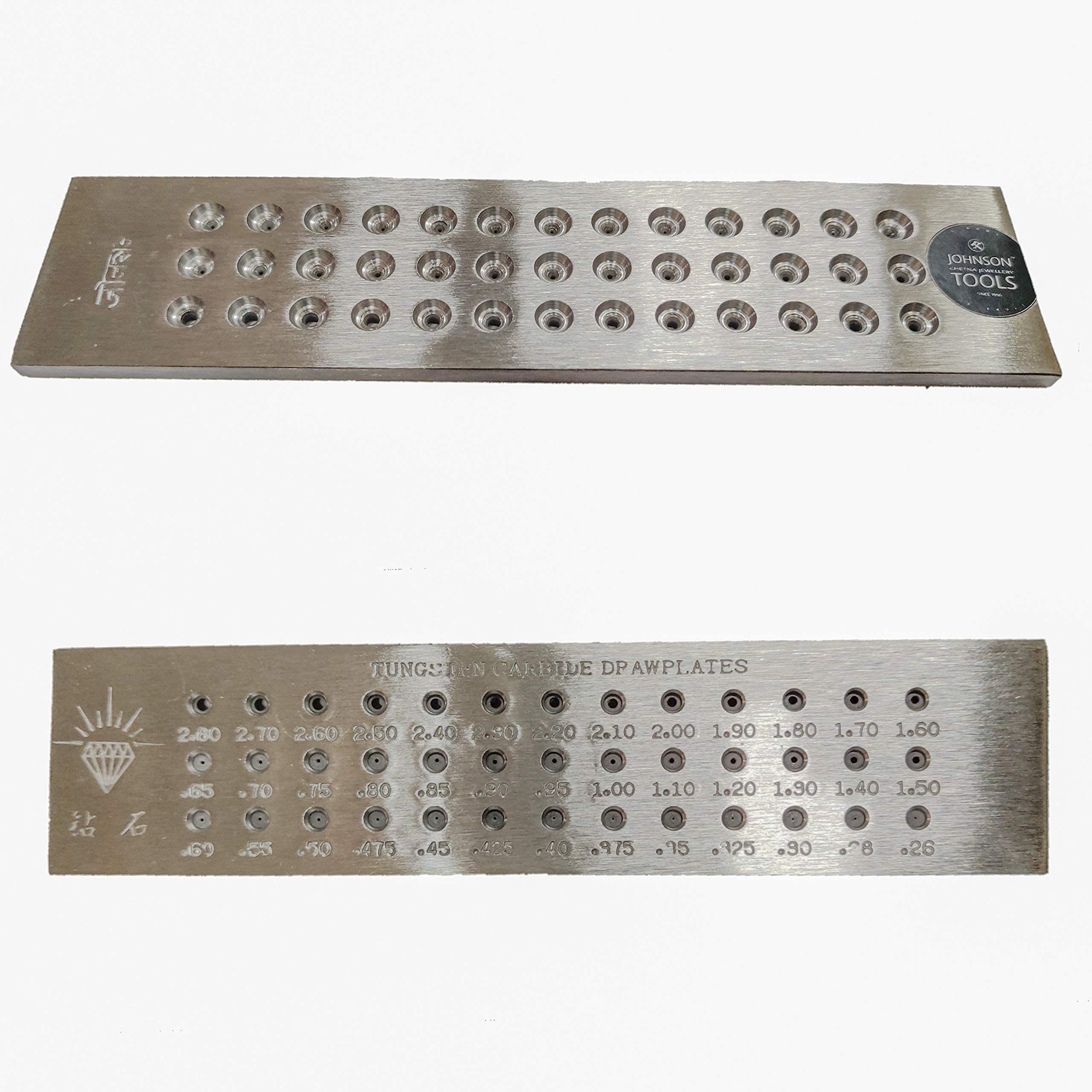 Johnson Tools Tungsten Carbide Wire Drawplate 39 Holes 0.26-2.80mm for ...