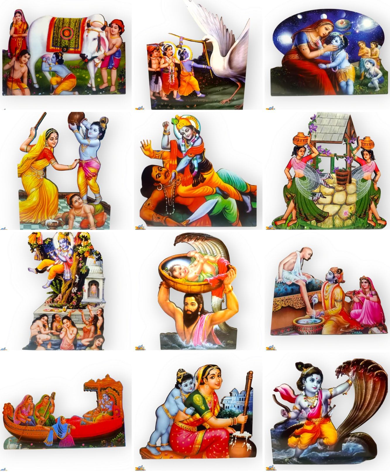 Buy Brij Sugandha Krishna Leela Set of 12 pc – MDF Wooden Set of Bal ...