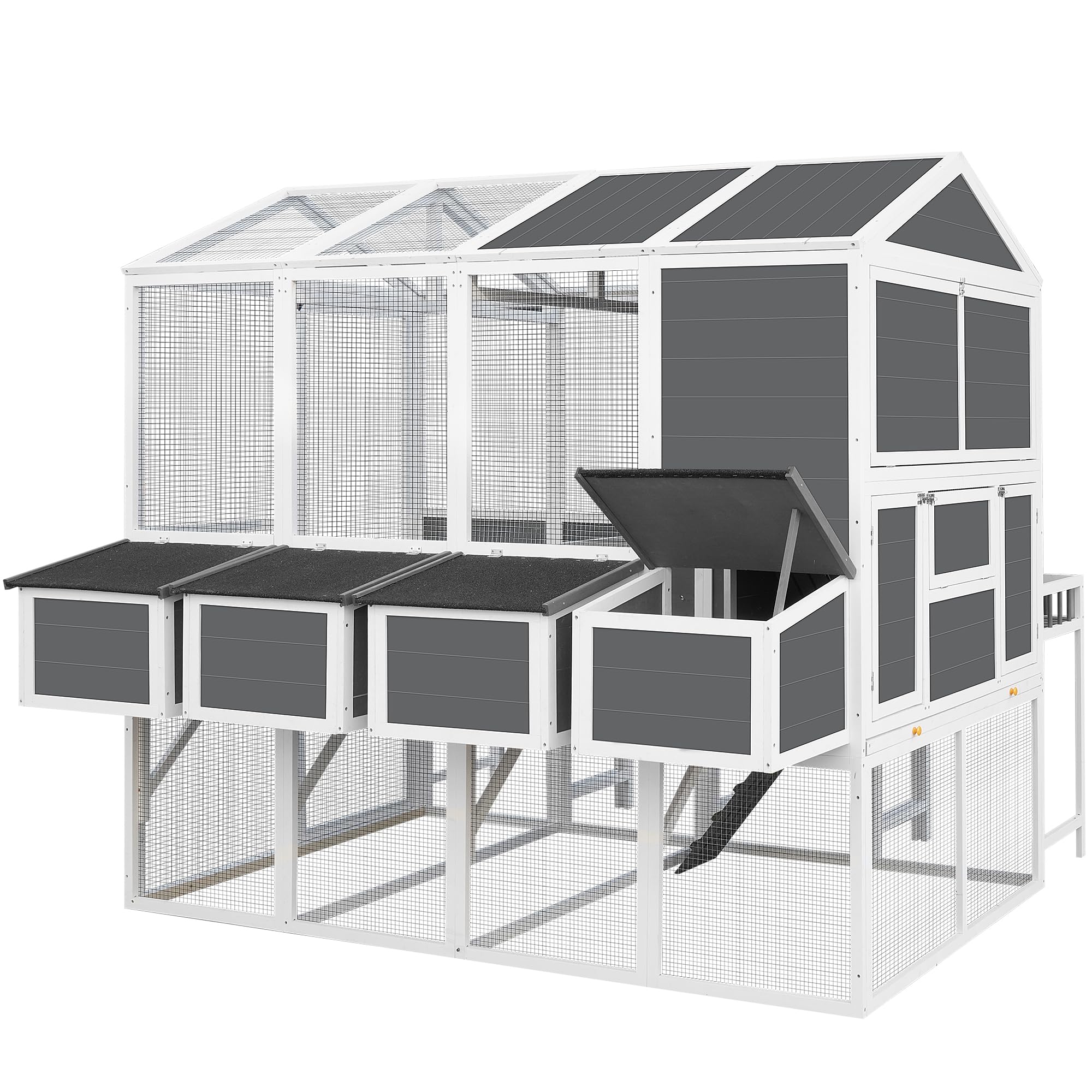 Amazon.com: Large Chicken Coop with Chicken Run, Wooden Walk-in Chicken ...