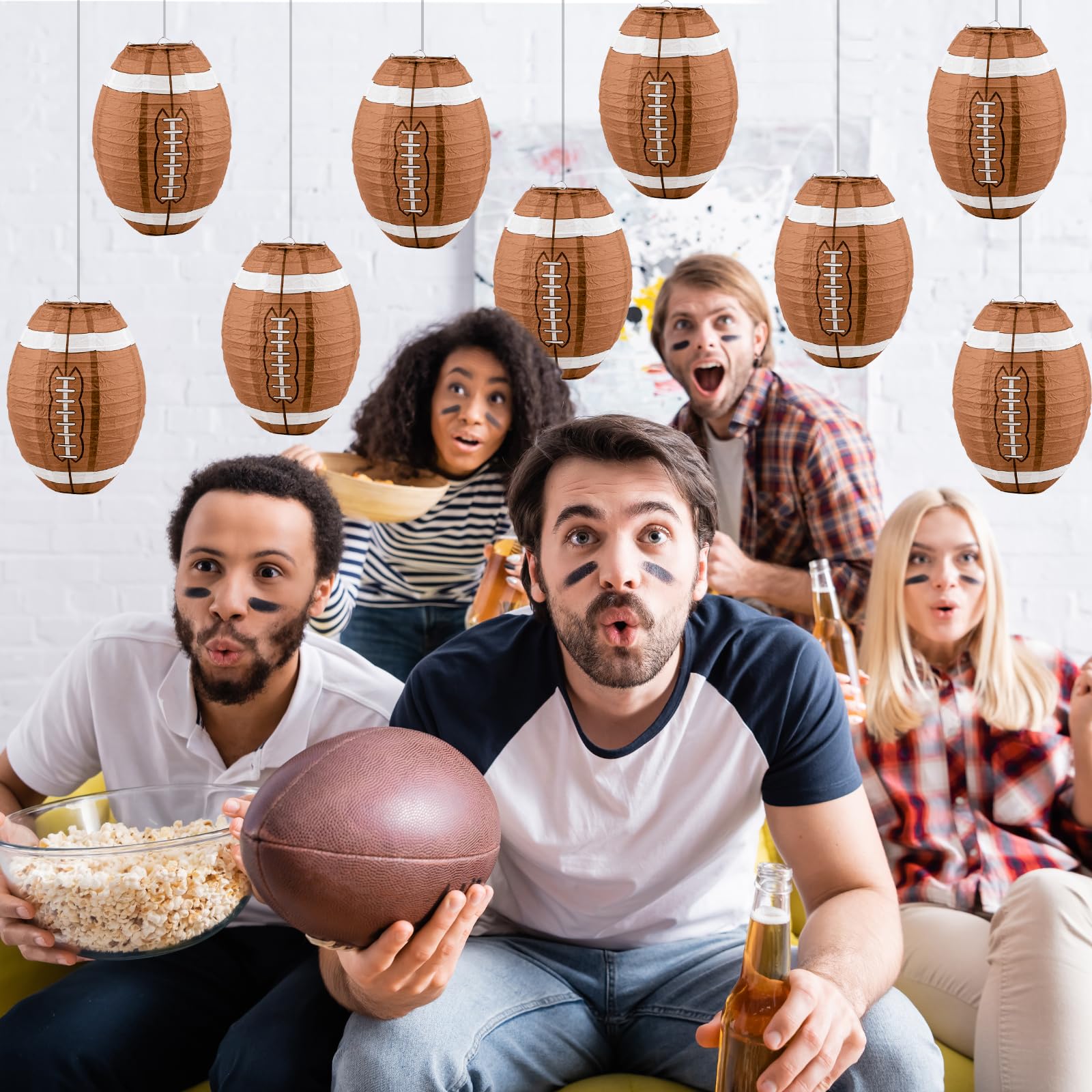Snapklik.com : 20 PCS 12 Inch Football Paper Lantern Ceiling Football ...