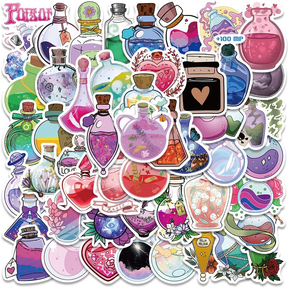 Amazon.com: Bcrafene 50pcs Magic Potion Bottle Stickers, Vinyl ...