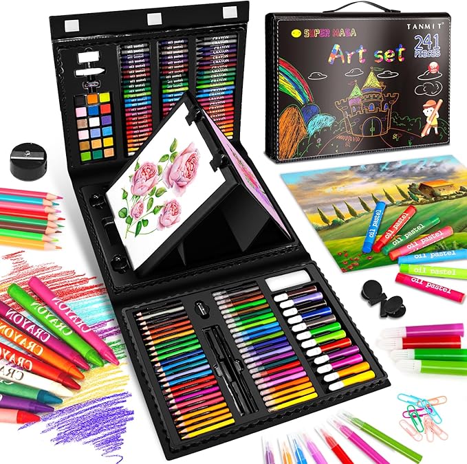 Amazon.com: TANMIT Art Supplies, 241 PCS Drawing Supplies Art Set ...