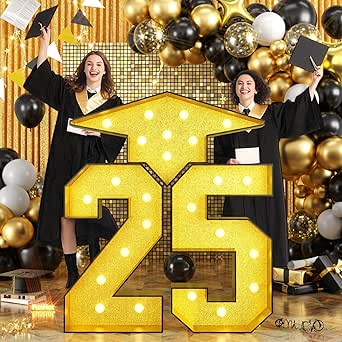 Amazon.com: Funhot 4.5 FT Marquee 2025 Graduation Decorations,Large ...