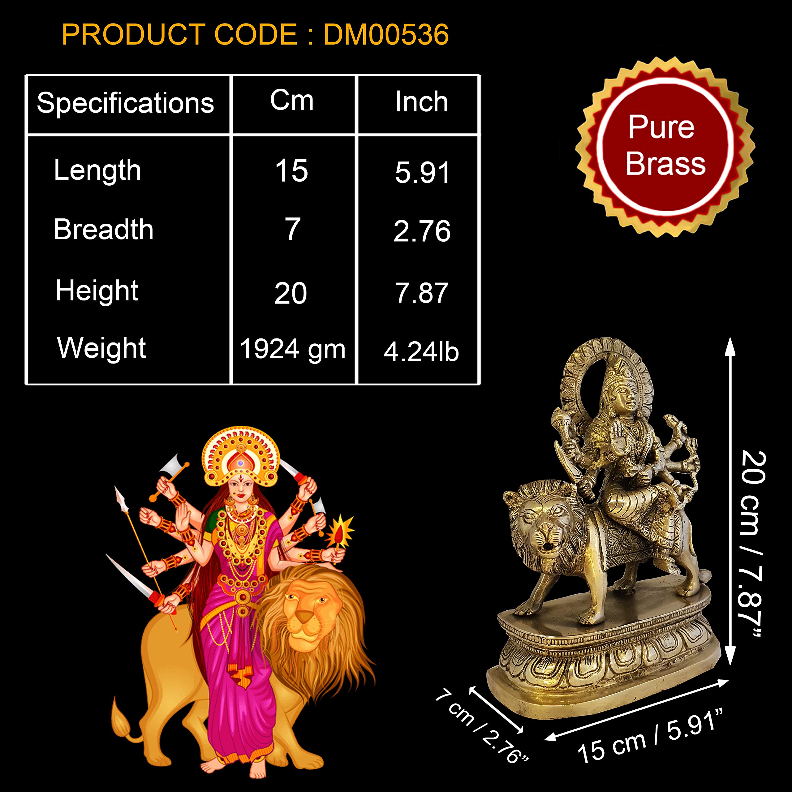 Buy Divya Mantra Durga Idol for Home Puja Room Diwali Navratri Decor ...
