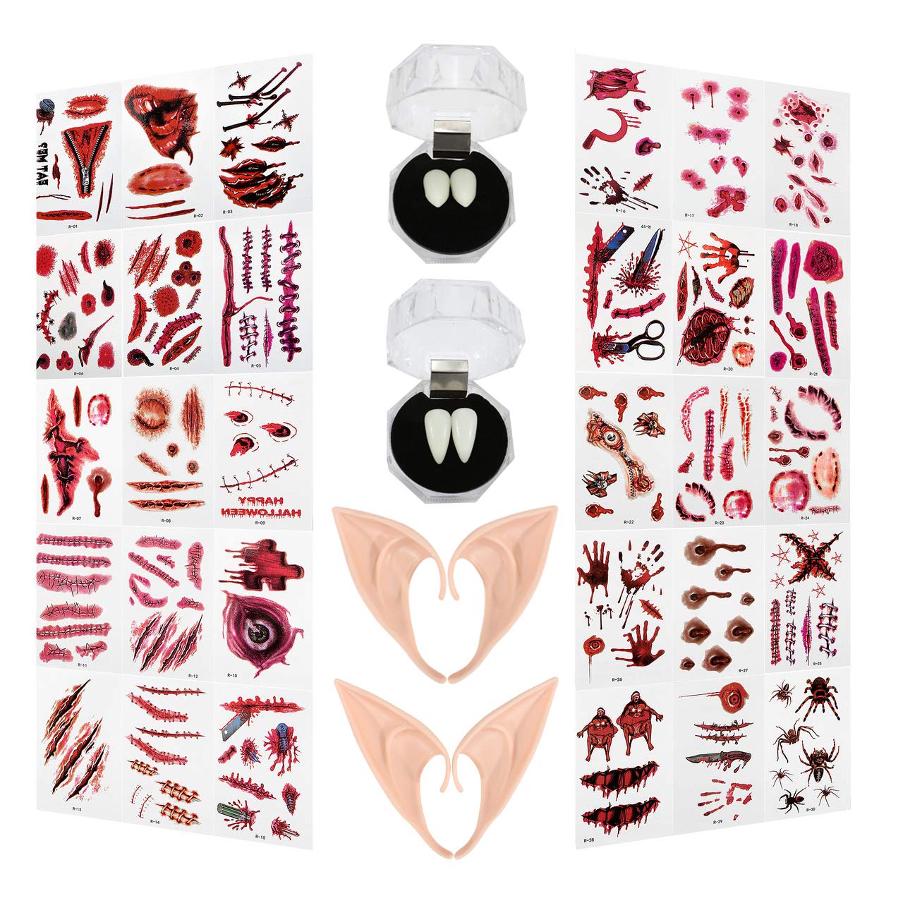 Ccbeauty Halloween Horror Realistic Fake Bloody Wound Stitch Scar ...