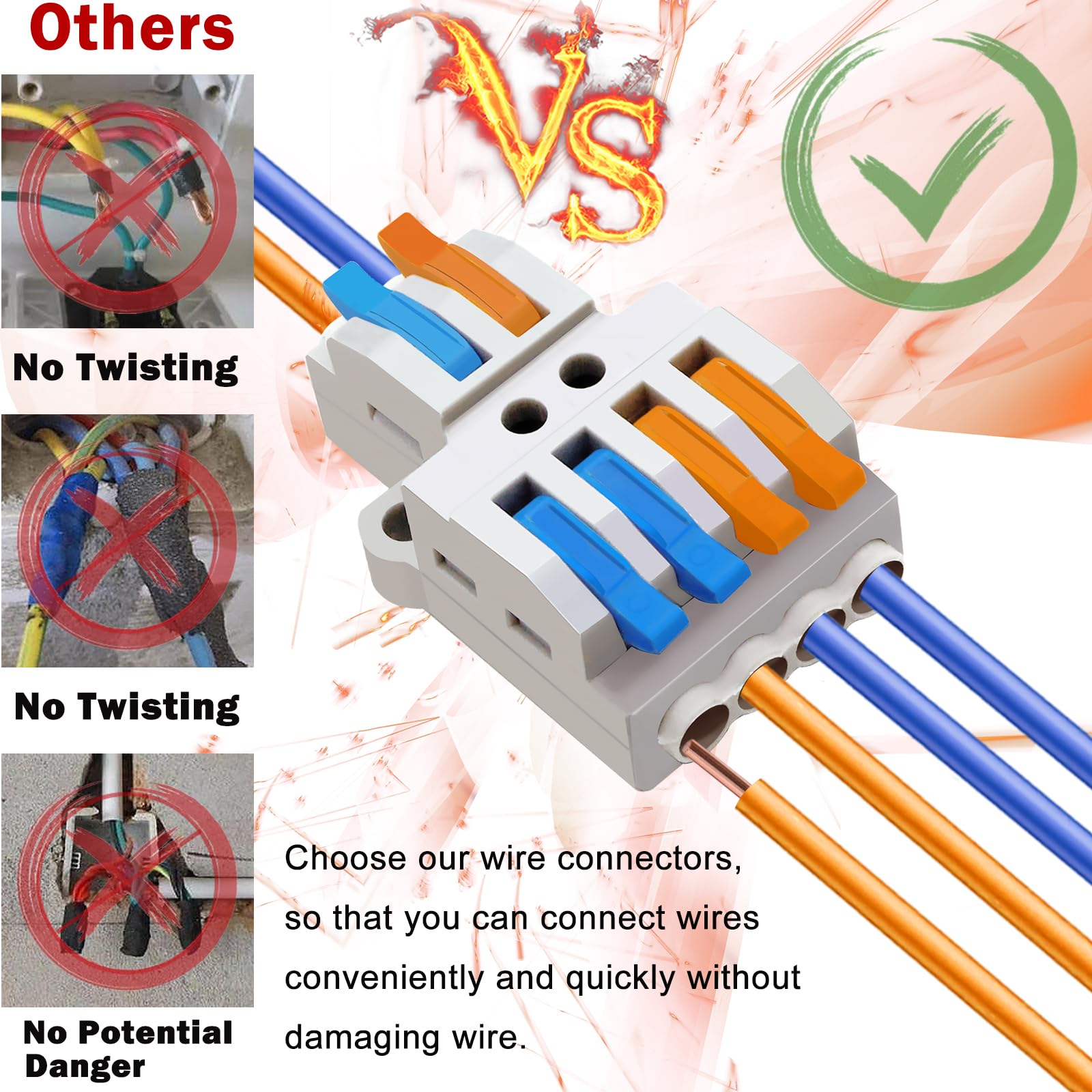 Snapklik.com : 10Pcs Lever Wire Connectors,Screw Terminals Quick Wiring ...