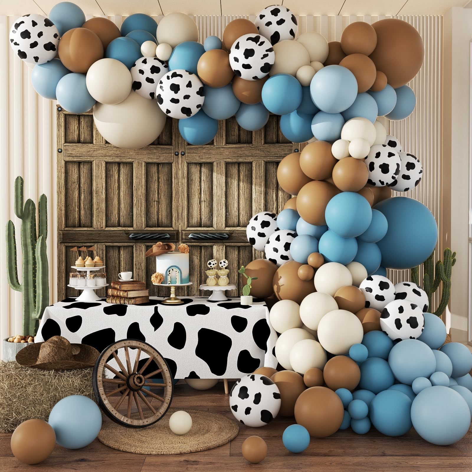 Amazon.com: Western Cowboy Balloon Garland Arch Kit, Brown Slate Blue ...