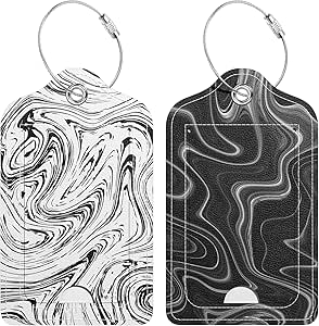 Hsxnam 2 Pack PU Leather Luggage Tags for Suitcase, Travel Cruise Luggage Tag with Privacy Flap ...