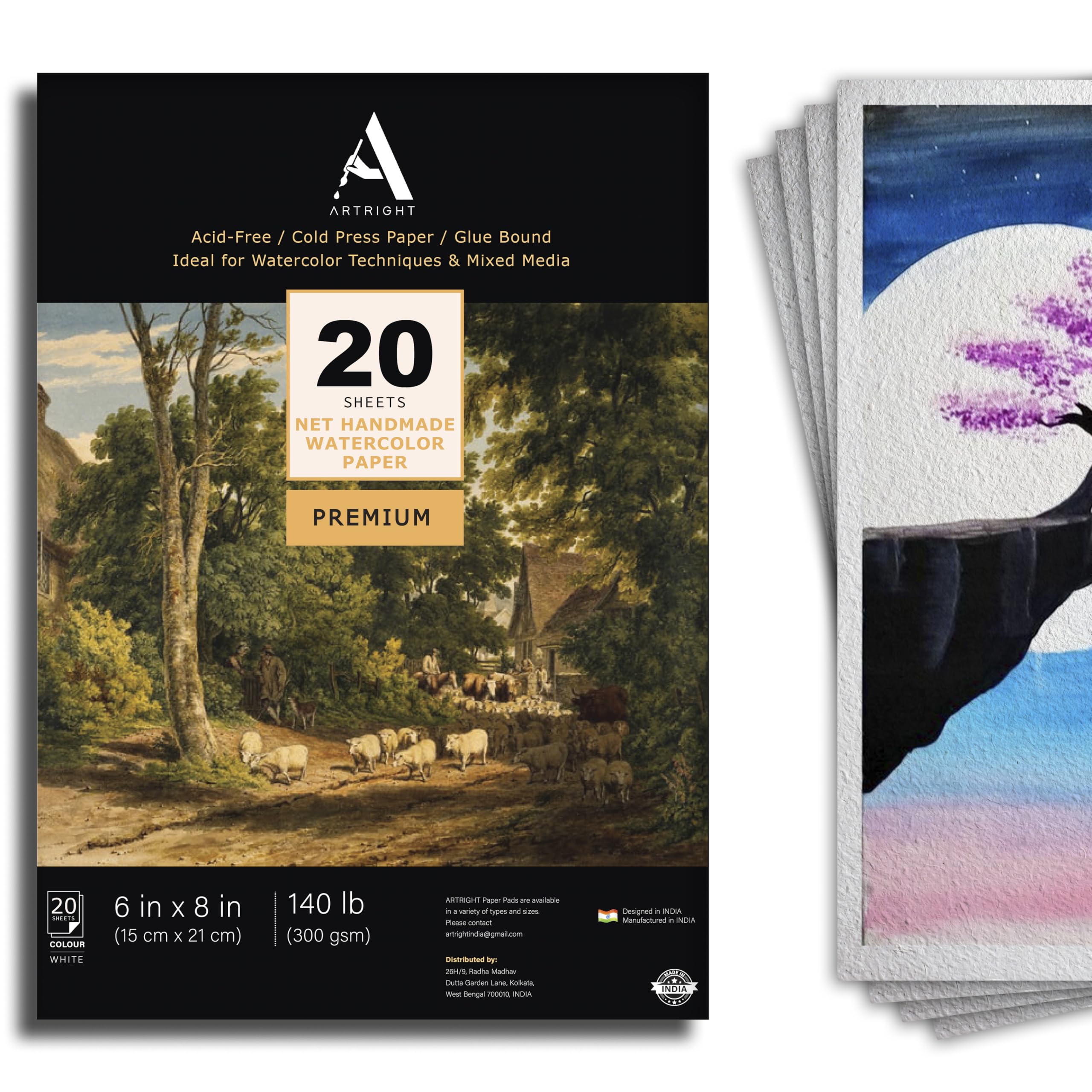 ArtRight Artists' A5 Acrylic Paper Pack of 20 Sheets, 300 GSM; 300GSM ...