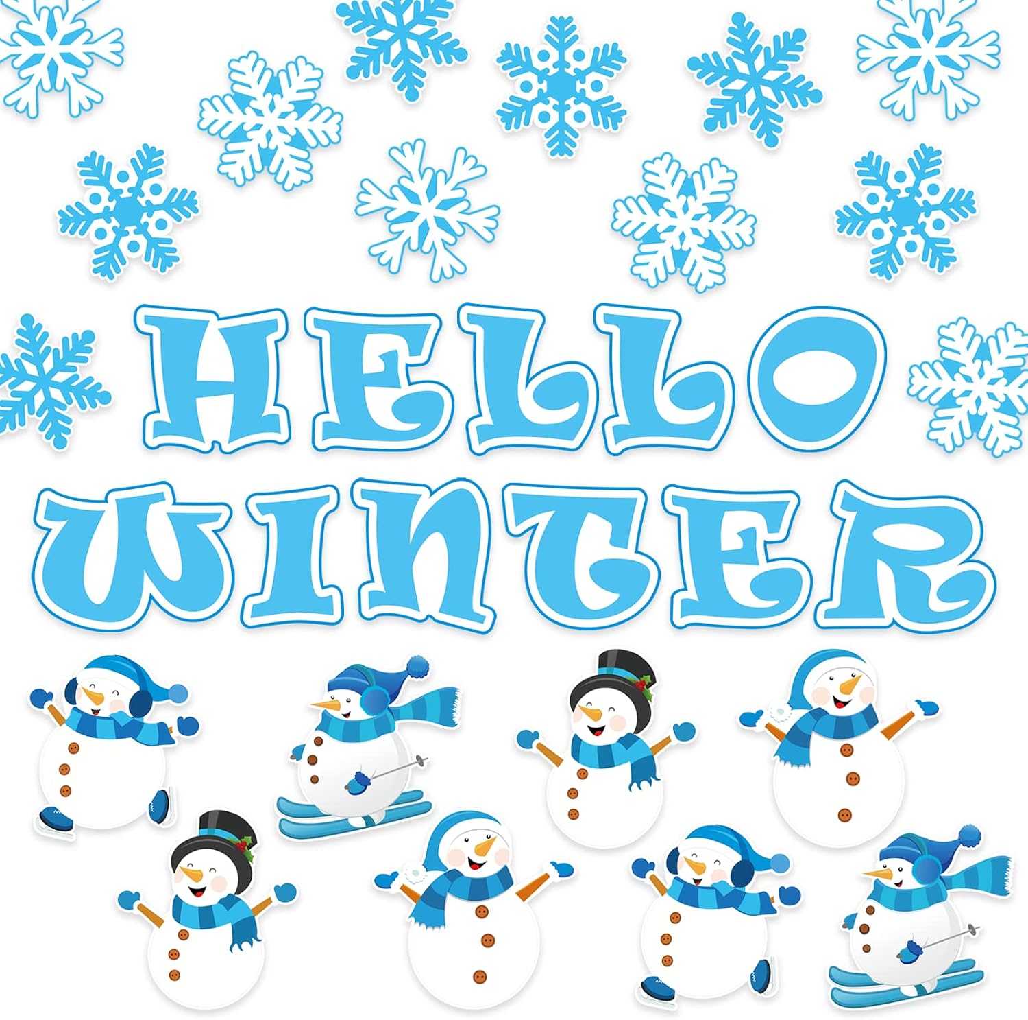 Amazon.com: 54 Pieces Hello Winter Mini Cut-Outs with 100 Glue Point ...