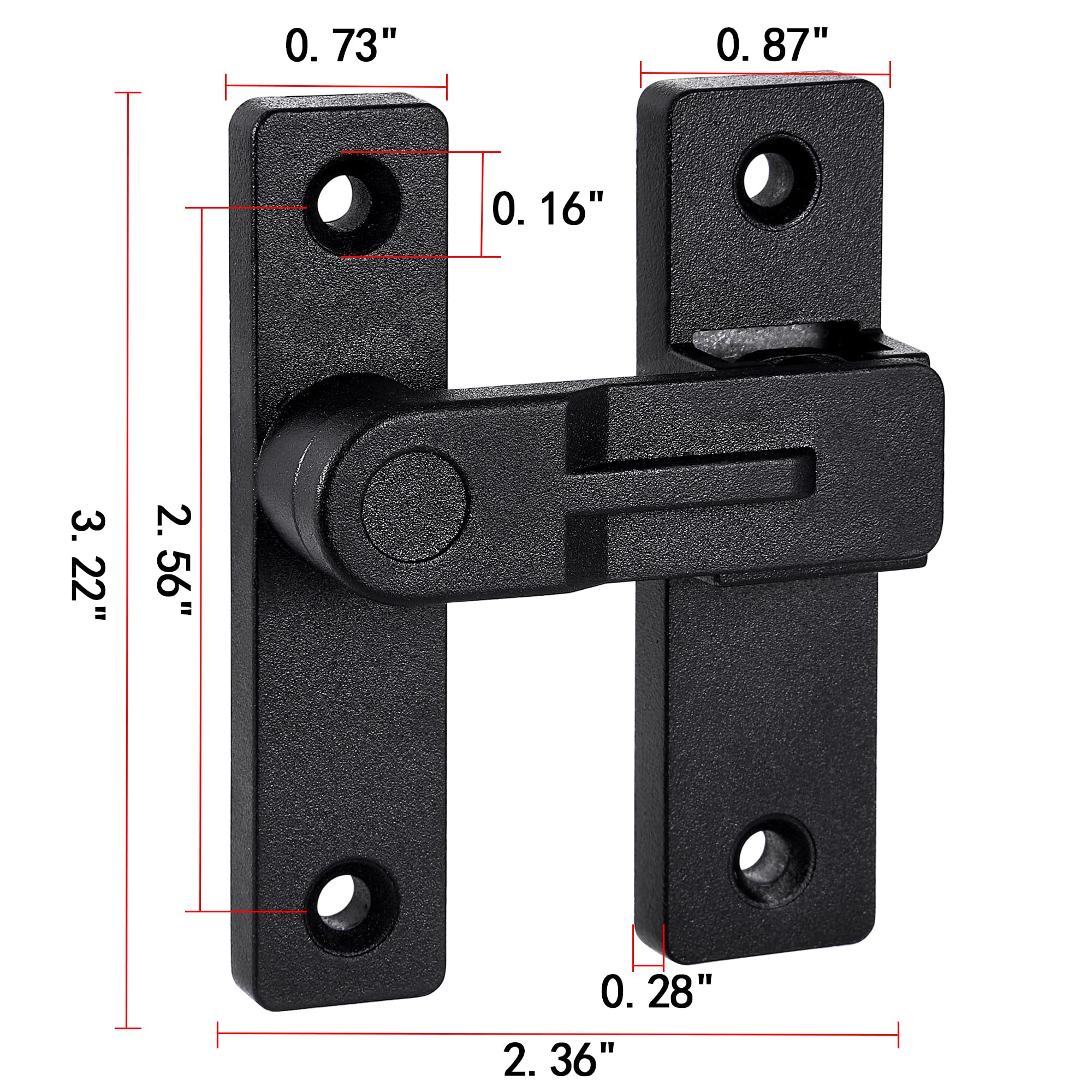 Snapklik.com : INIRET 2 Packs 180 Degree Flip Latch, Barn Door ...