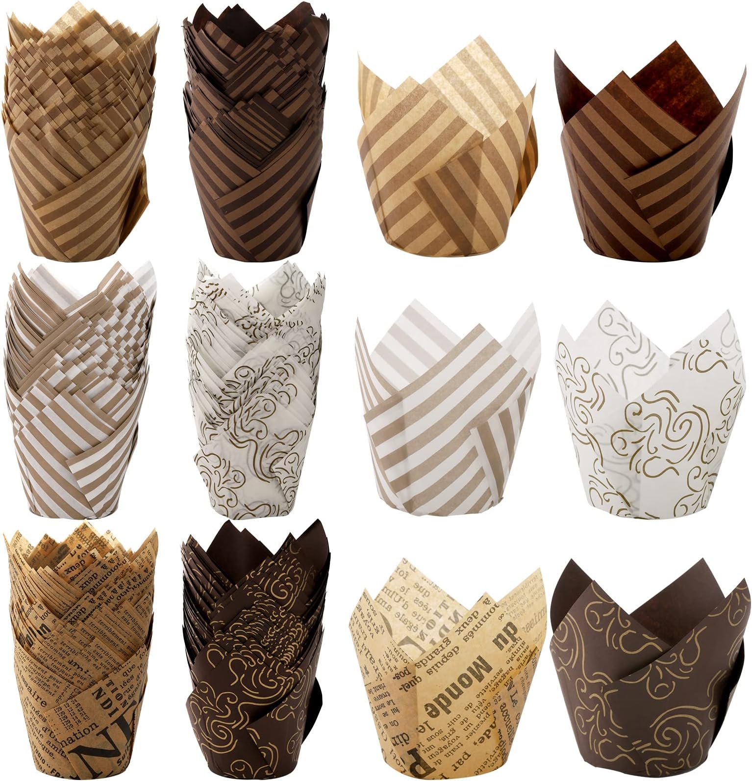 Muffin Cases, Cupcake Cases,200pcs Tulip Standard Muffin Liners Baking ...