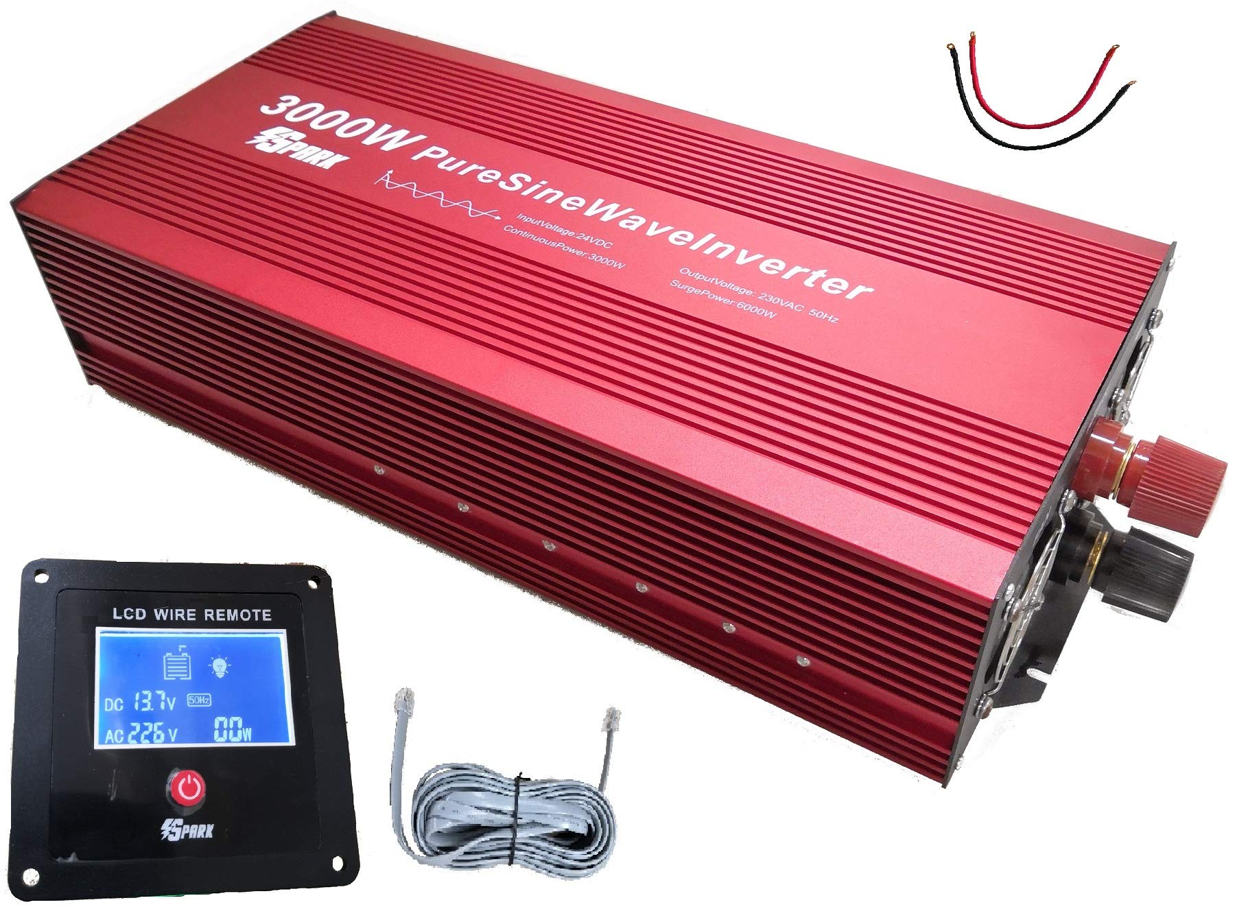 Buy Spark 3000 watt pure sine wave power inverter 24v 6000W peak with ...