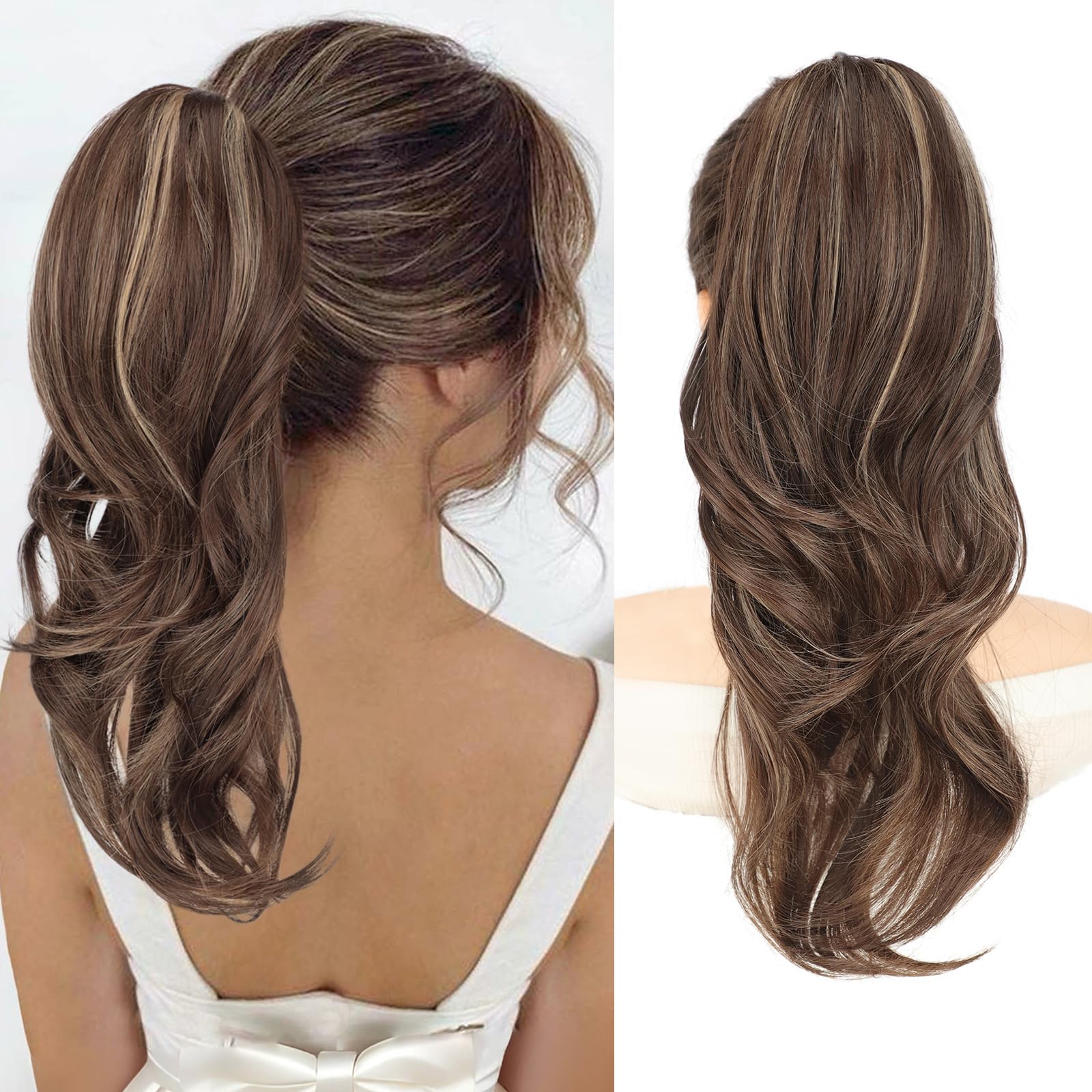 Amazon.com : KooKaStyle Ponytail Extensions, 16 inch Long Drawstring ...