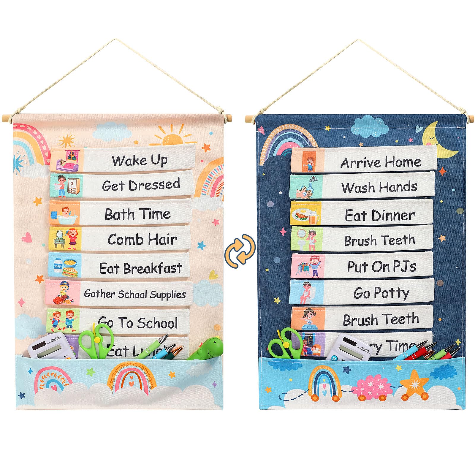 Snapklik.com : Blosssound Visual Schedule For Kids Chore Chart Morning ...
