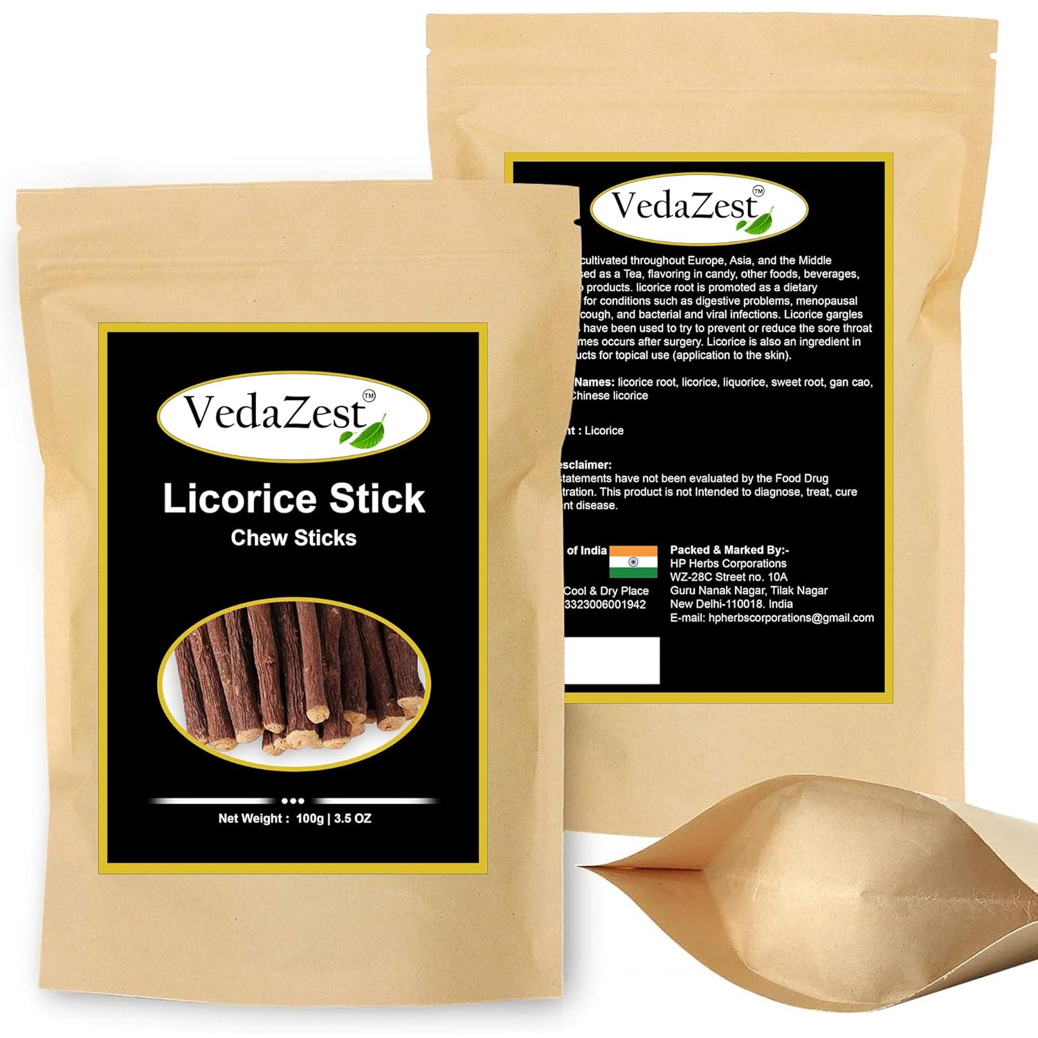 Amazon.com : VedaZest Natural Licorice Root Sticks 100% Pure, Raw Chew ...