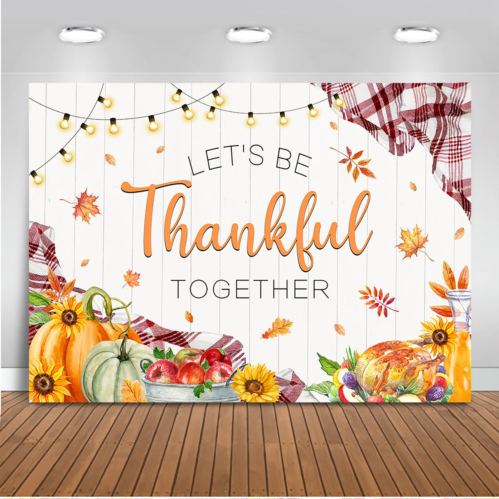 Amazon.com : Mocsicka Happy Thanksgiving Backdrop Let's be Thankful ...