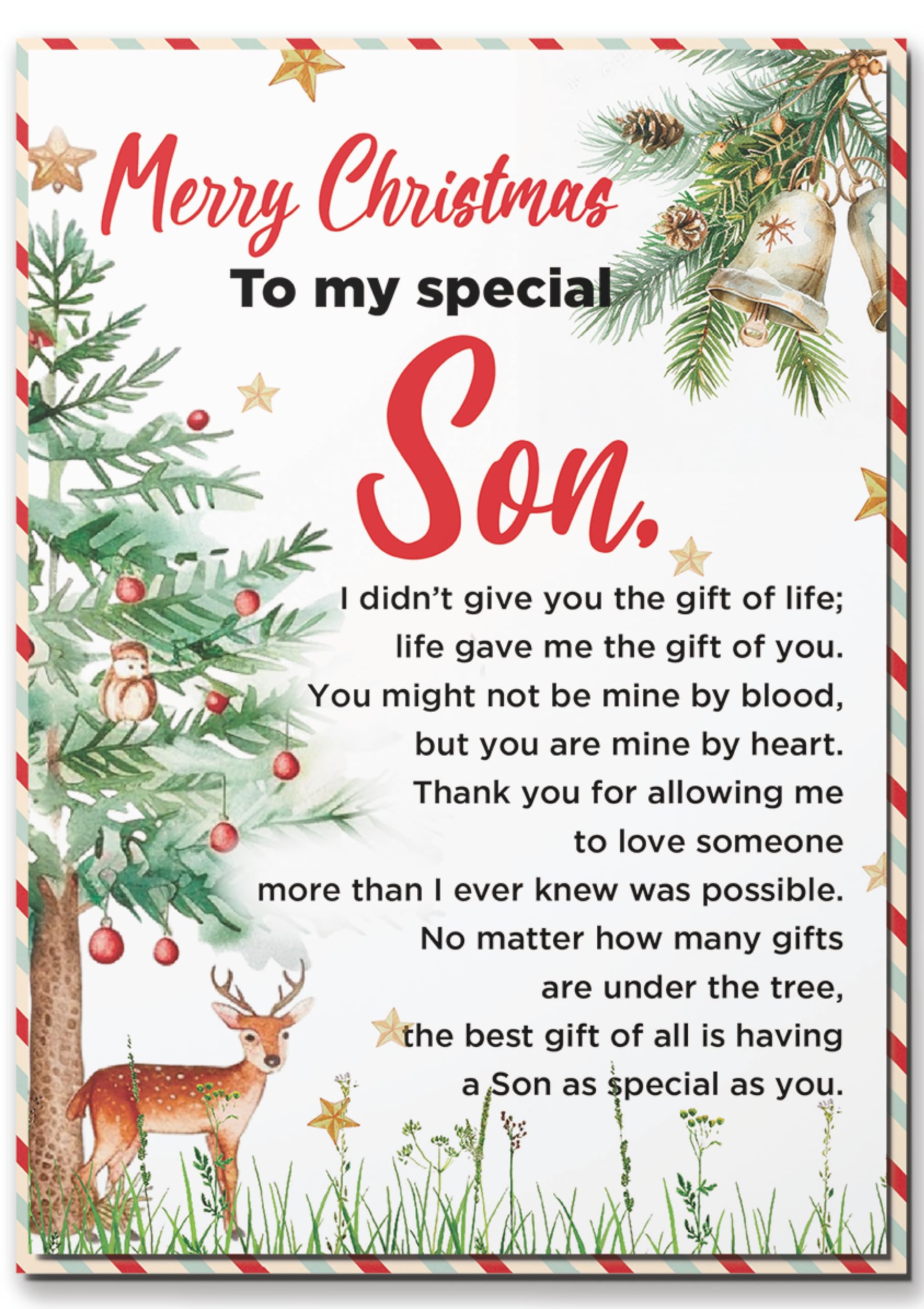 Amazon.com : BlinkWishes Christmas Card for Bonus Son, Bonus Son Merry ...