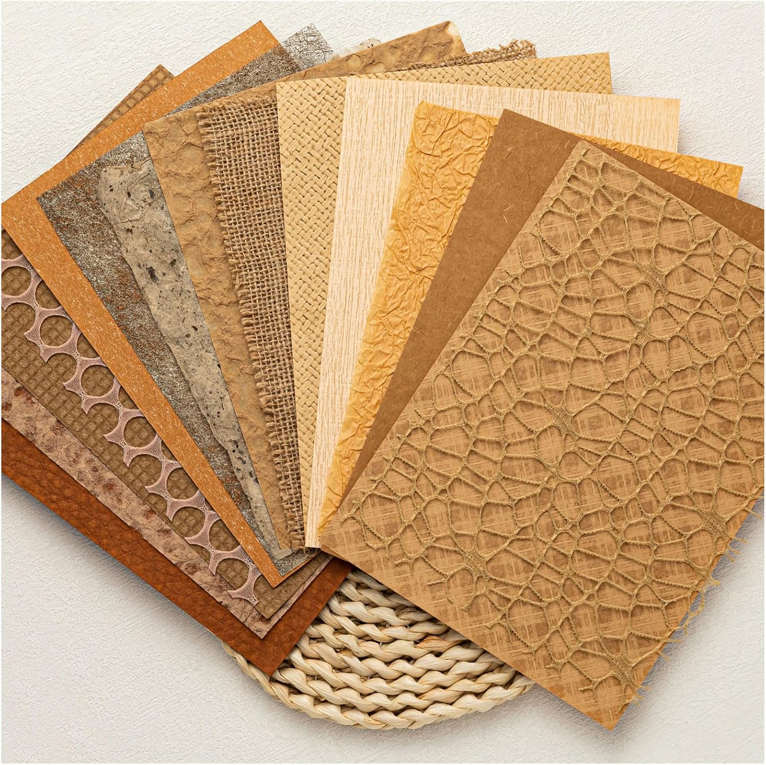 Amazon.com: Handmade Scrapbook Paper, 15 Sheet Brown Craft Textured ...