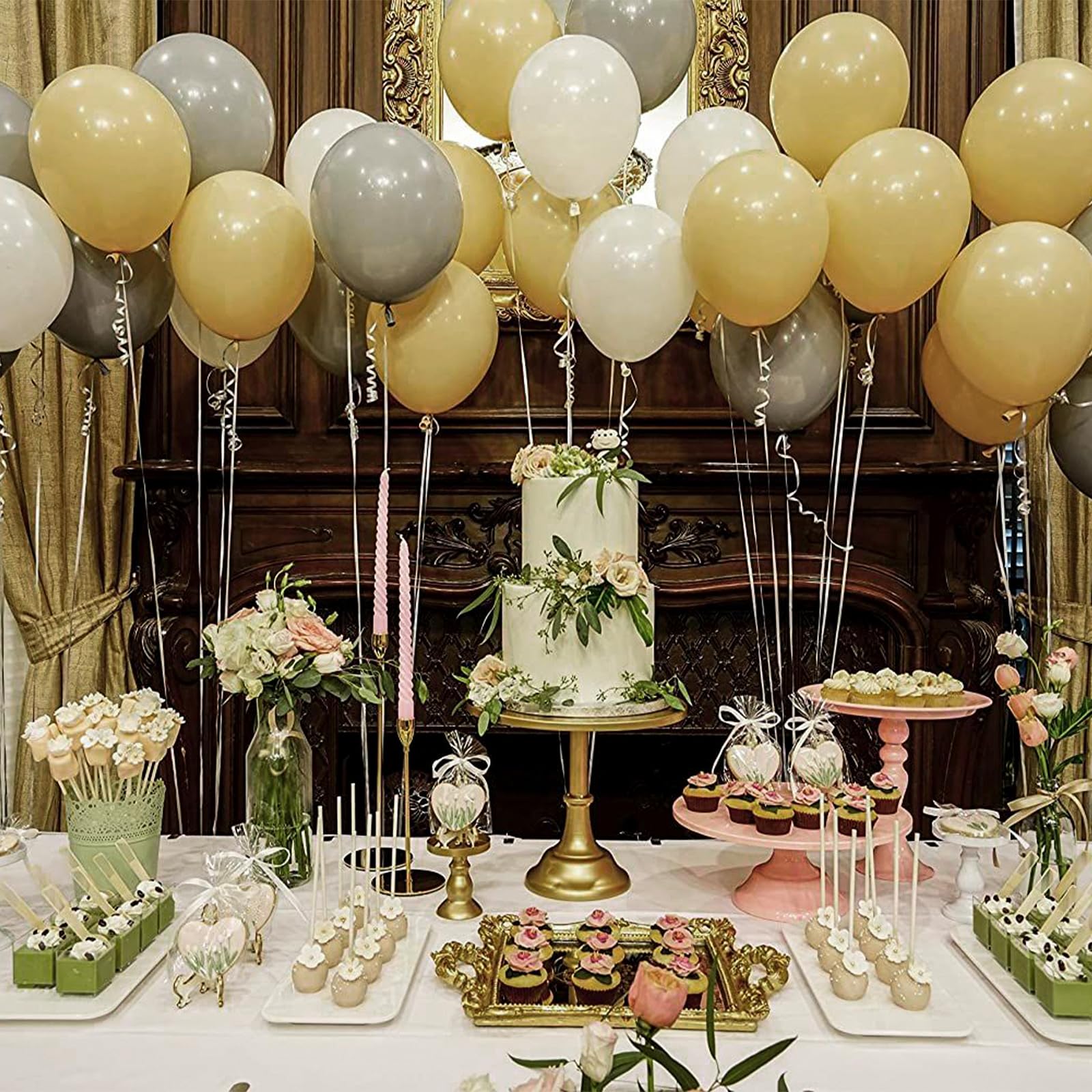 Snapklik.com : Tan Balloons 140pcs Different Sizes Of 18 12 10 5 Inch ...