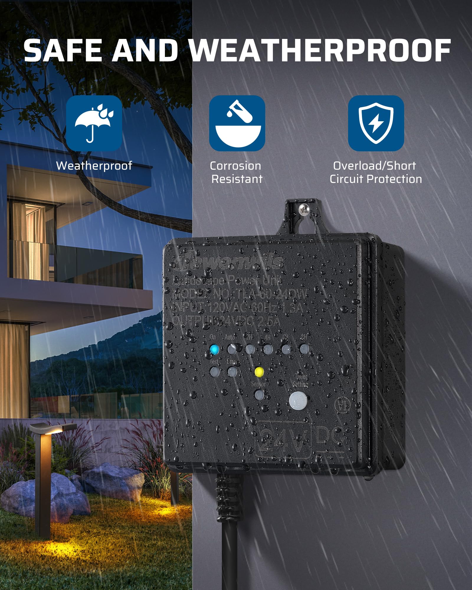 Snapklik.com : DEWENWILS Low Voltage Landscape Transformer, 60W 120V AC ...