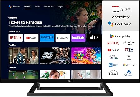TELE System Smart TV 24 inch TS24FL SMG14 Android TV, DVB-T2 ...